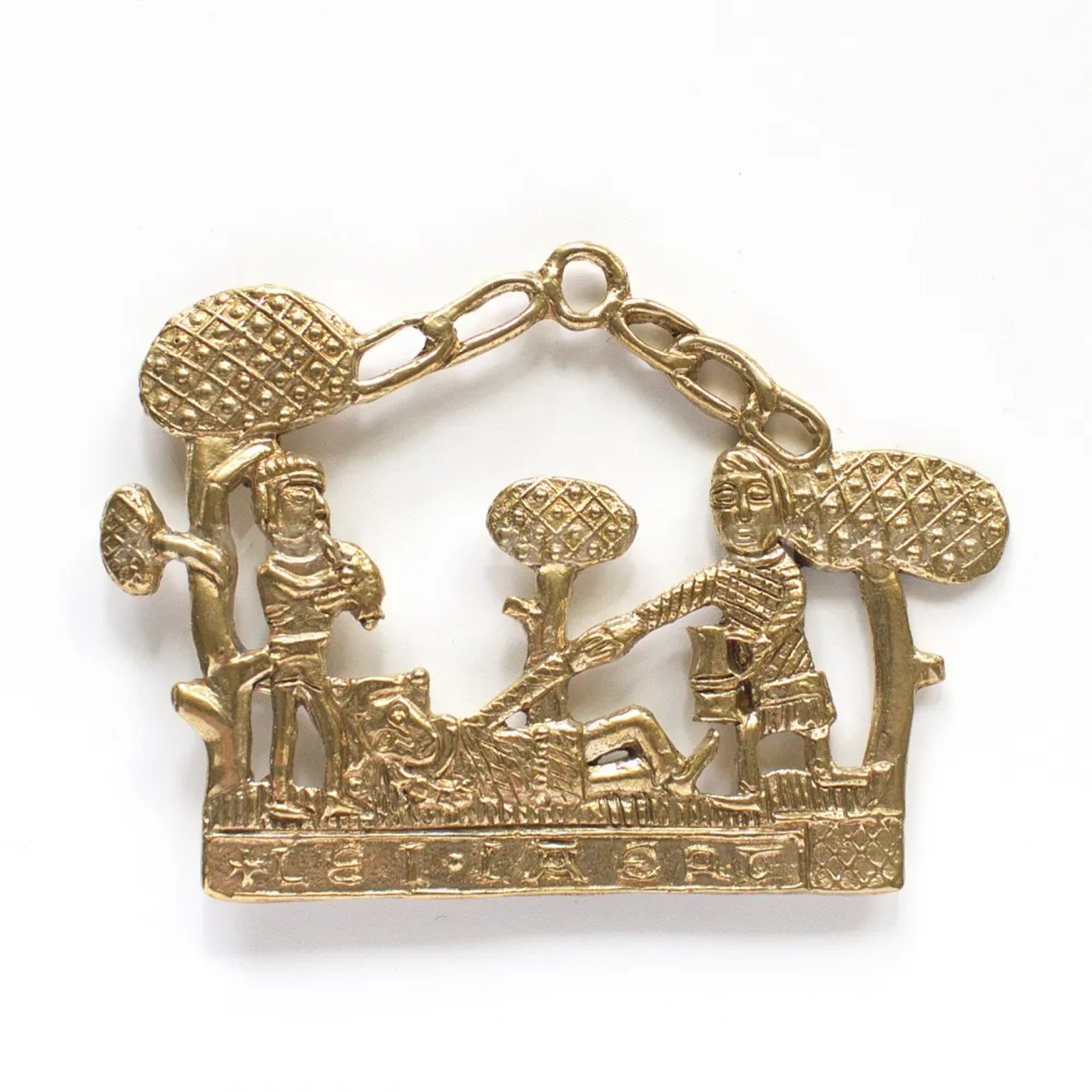 Folk feast, medieval pilgrim badge Wulflund