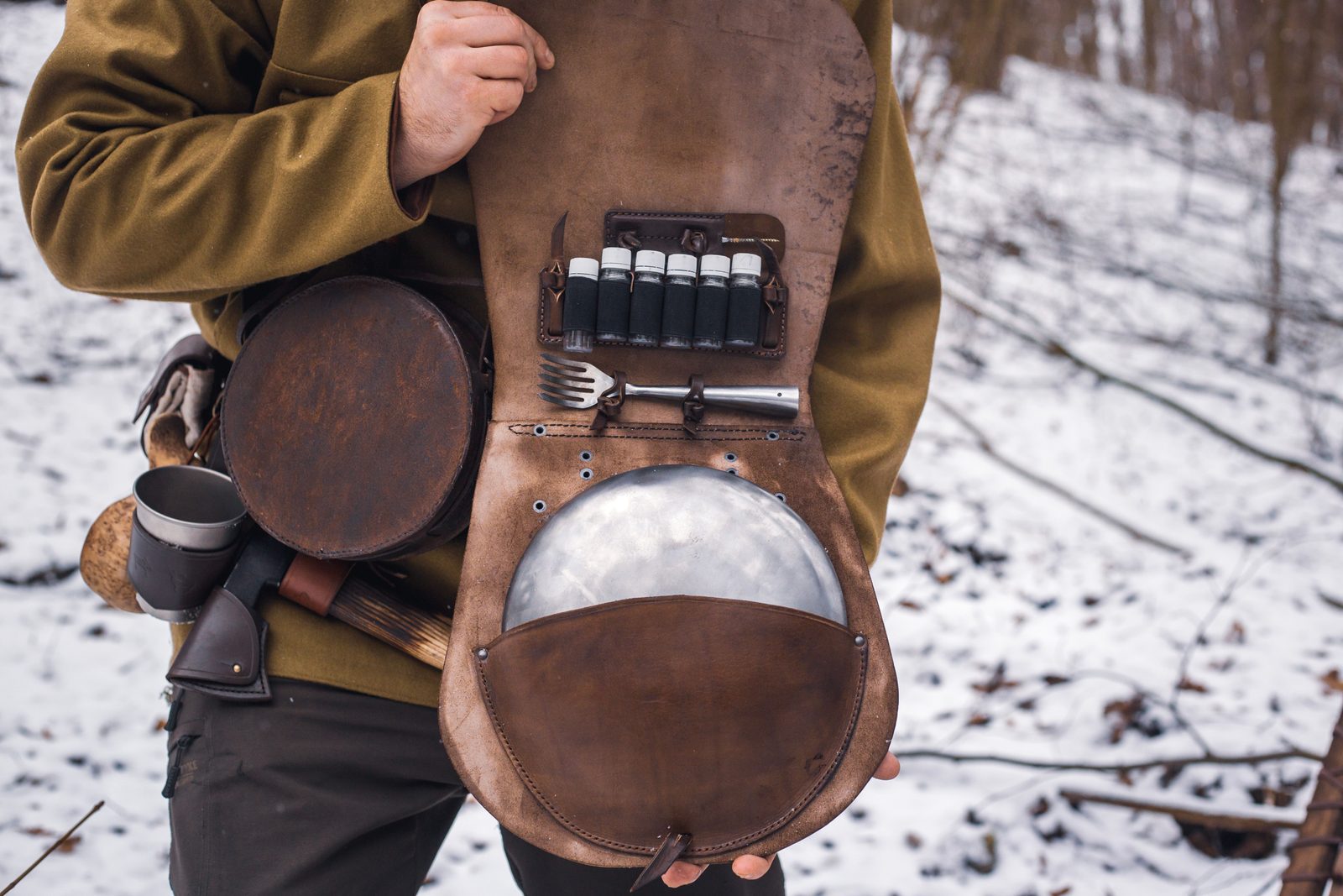 OUTDOOR PAN 23 cm with fork handle, Perunika system for BUSHCRAFT Wulflund
