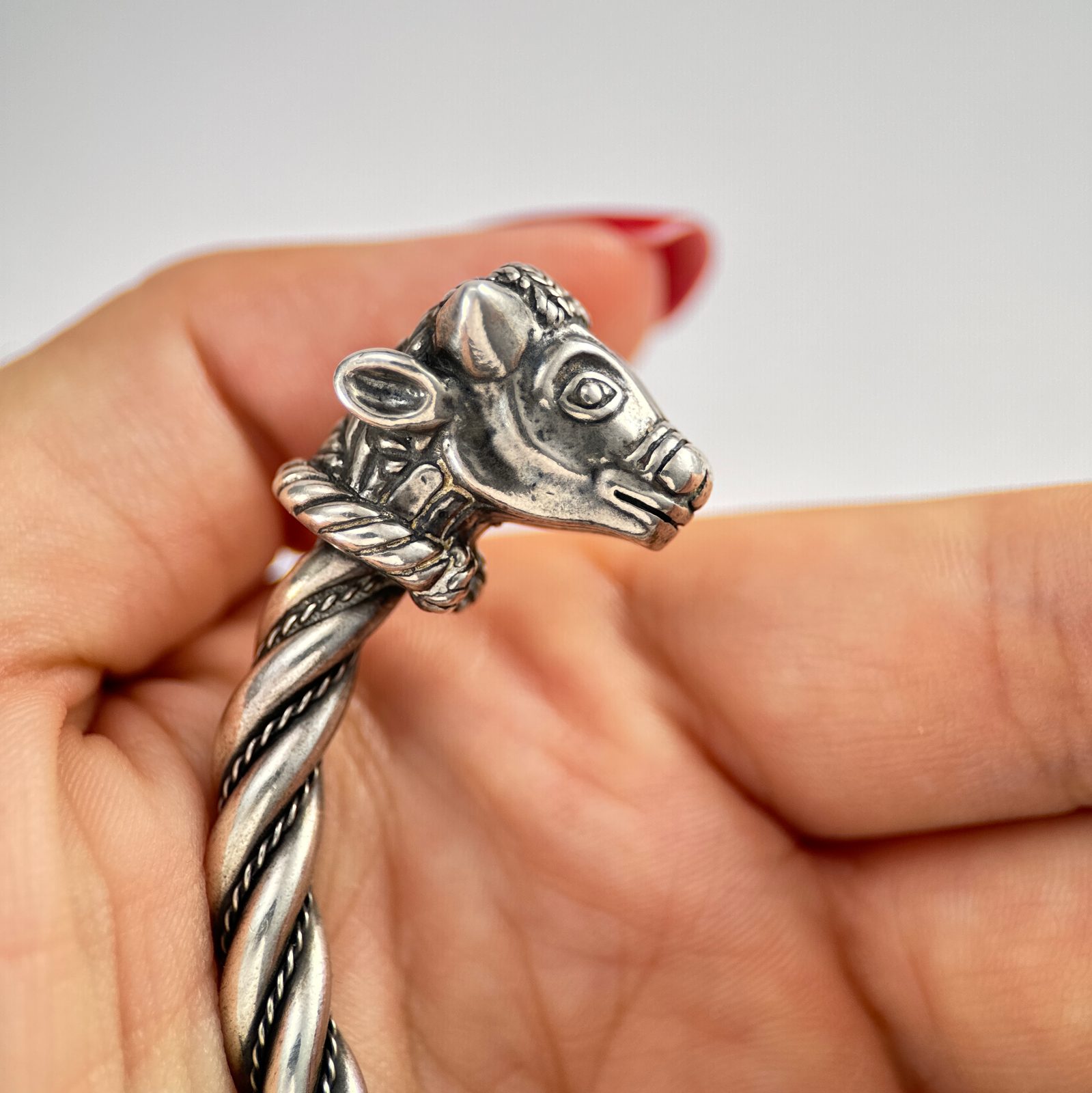 Celtic bull bracelet, Trichtingen, solid silver 925 Wulflund