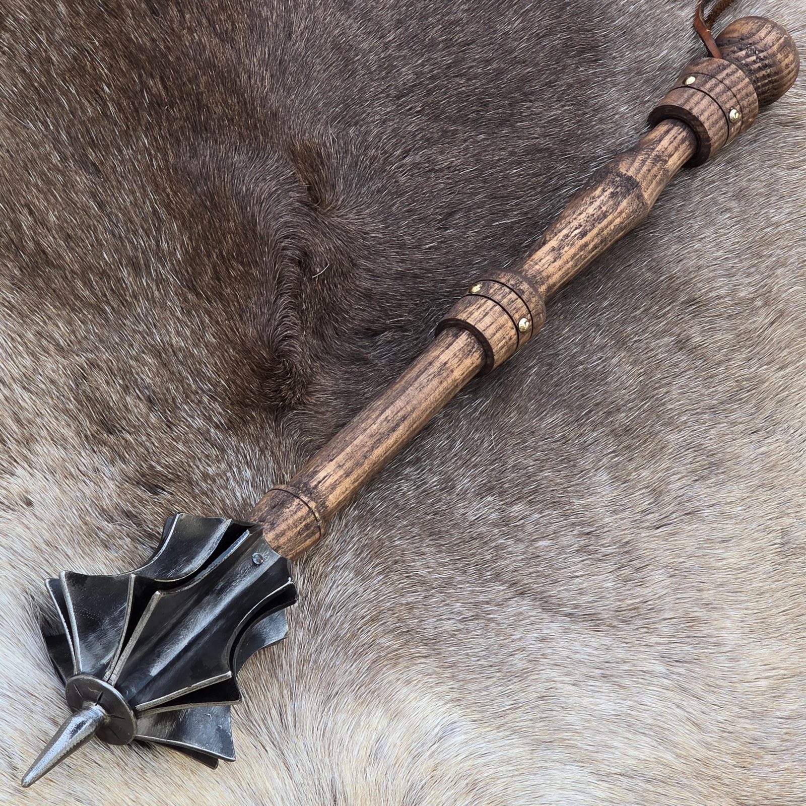 EUROPEAN MACE with wooden handle, replica Wulflund