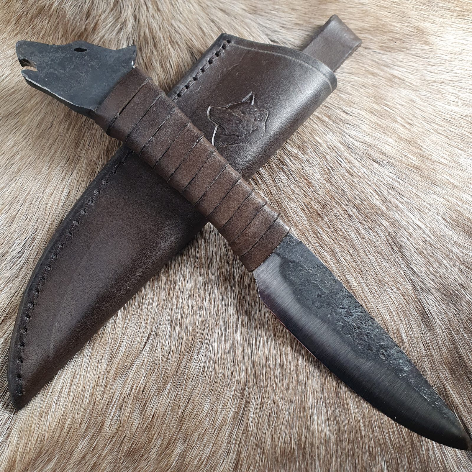 WOLF - Werewolf KUDLAK, knife with SCABBARD Drakkaria Historical knives ...