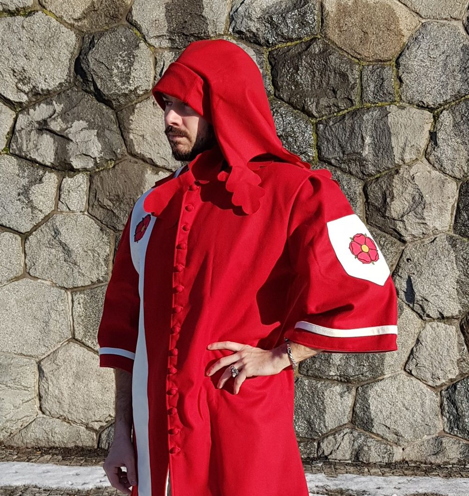 Chaperon - medieval headgear - red Wulflund