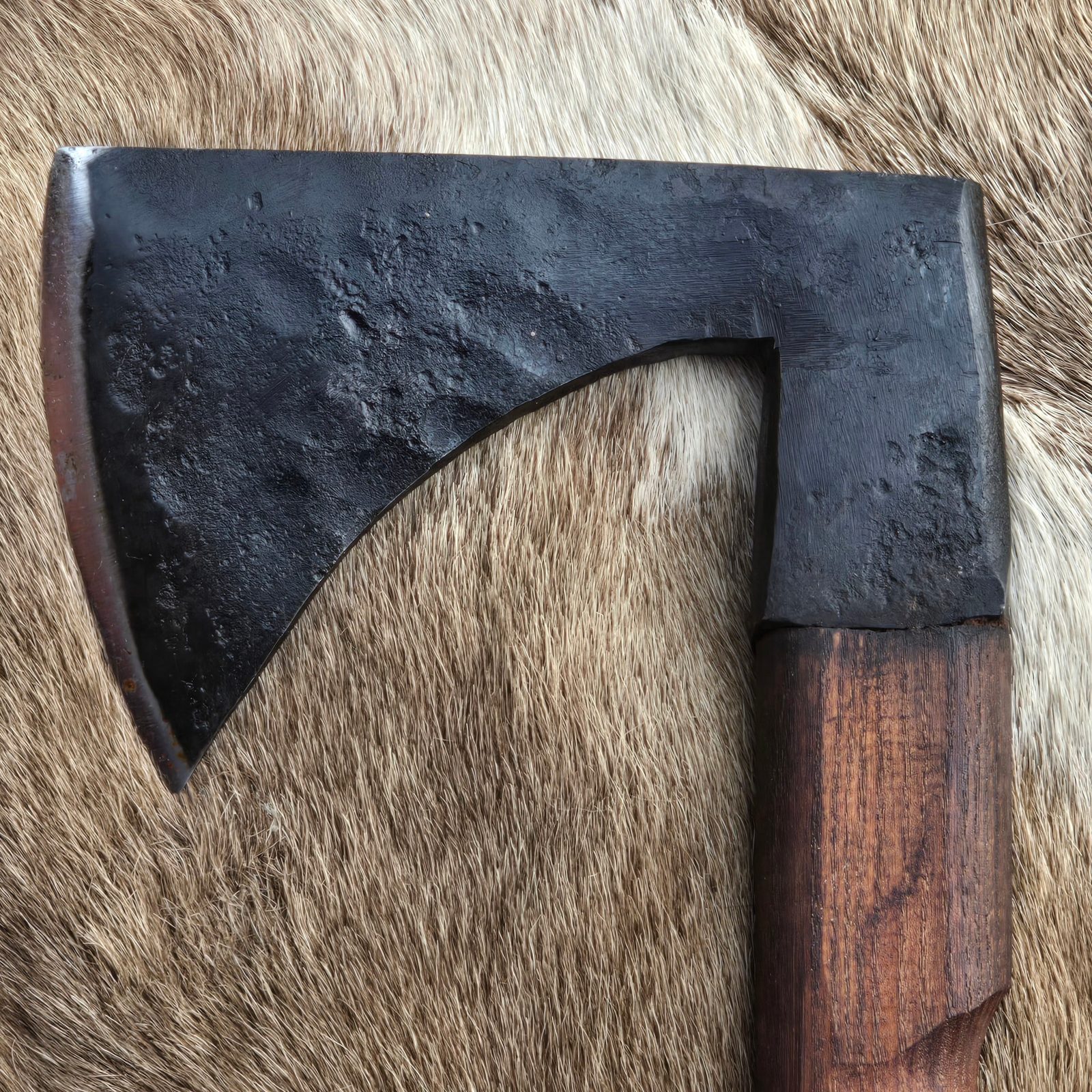 Medieval Hussite axe, sharp, forged museum reproduction Wulflund