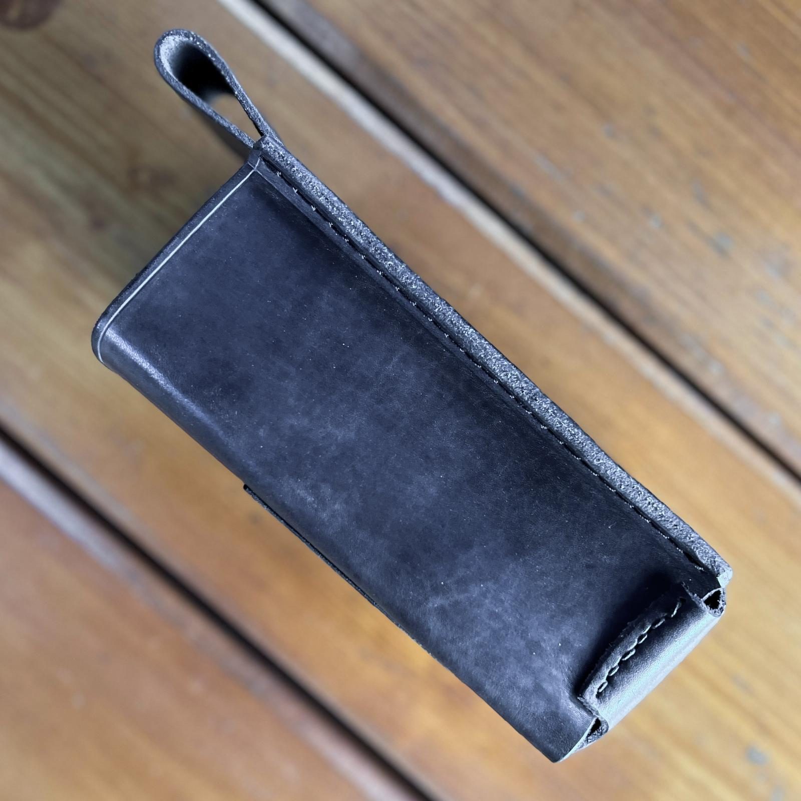 LEATHER CASHIER - case, black Wulflund