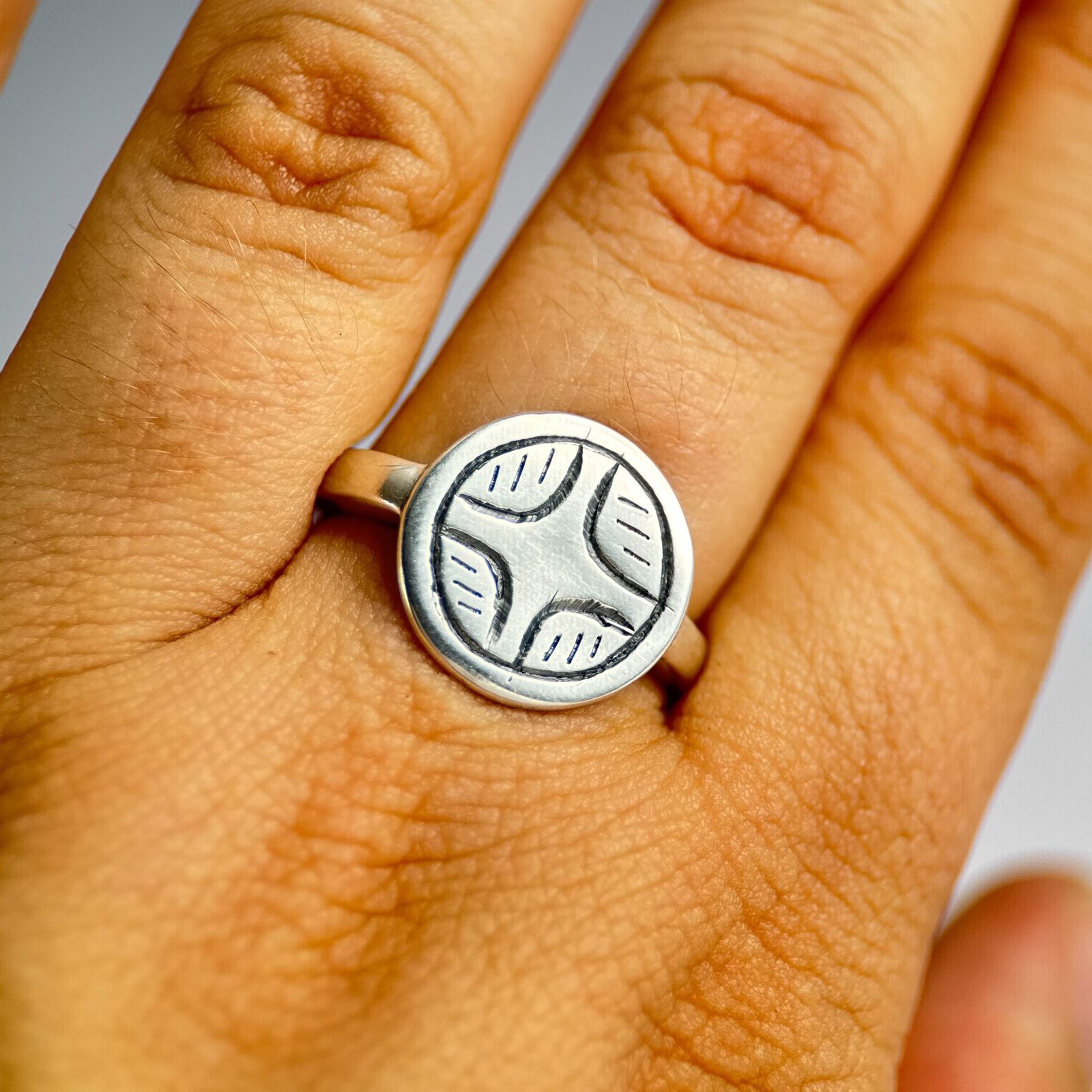 Cross, medieval ring, XIII. century, silver 925/1000 Wulflund