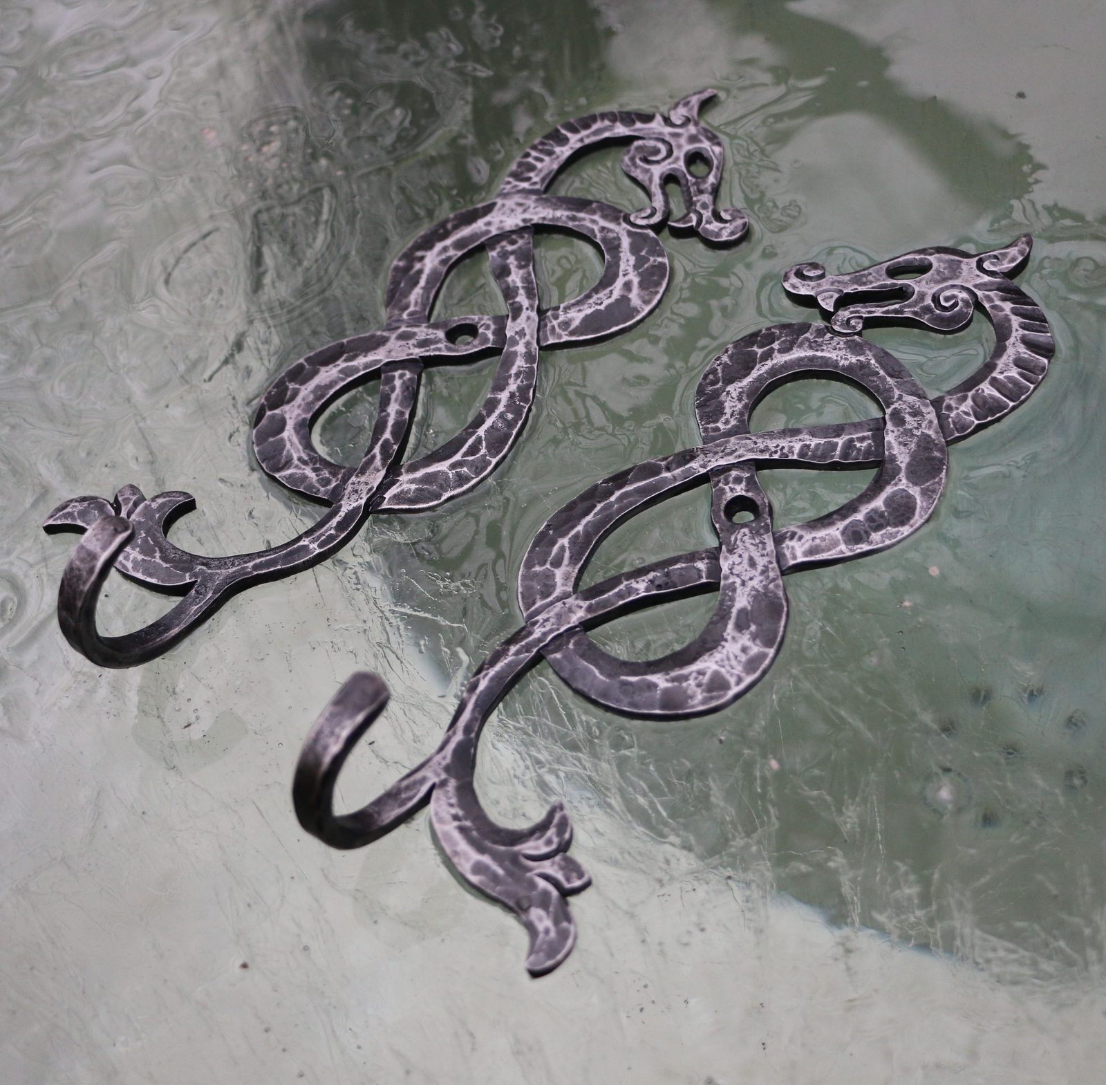 VIKING DRAGON, forged hook / key hook - right Wulflund