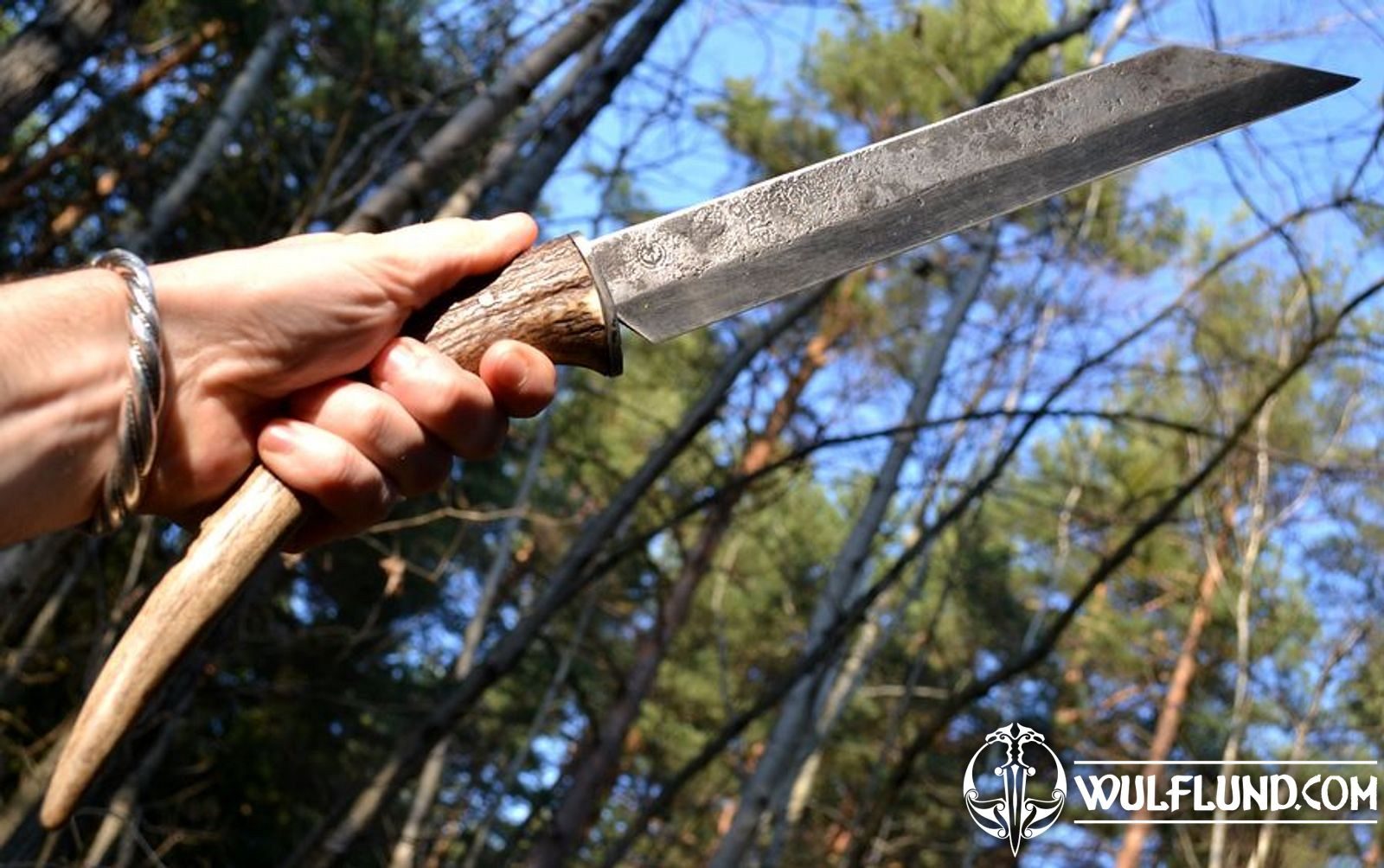 SCRAMASAX, hand forged long knife, antler, sharp replica Historical ...