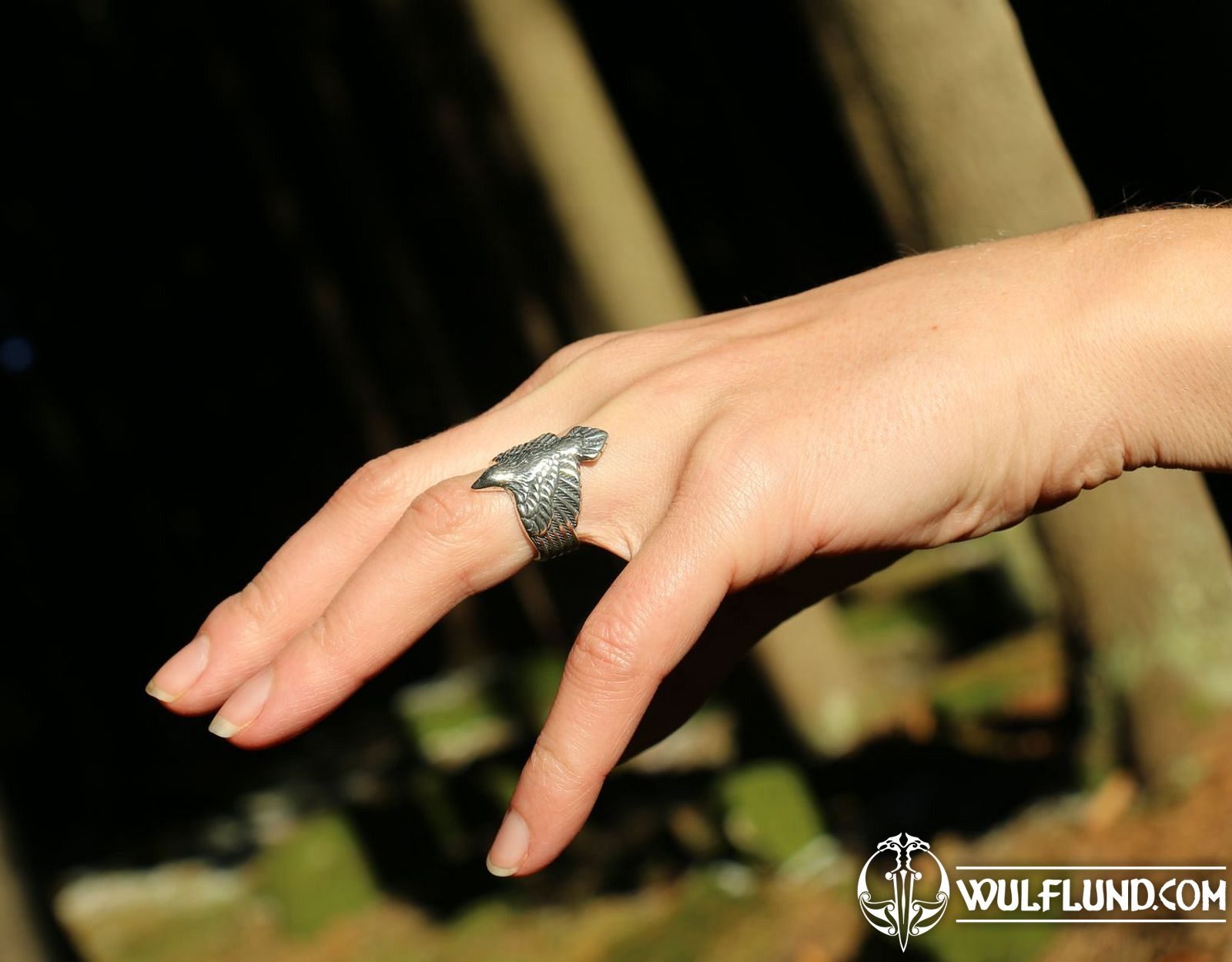 CORVUS, raven, silver ring Drakkaria Rings Silver jewellery Wulflund