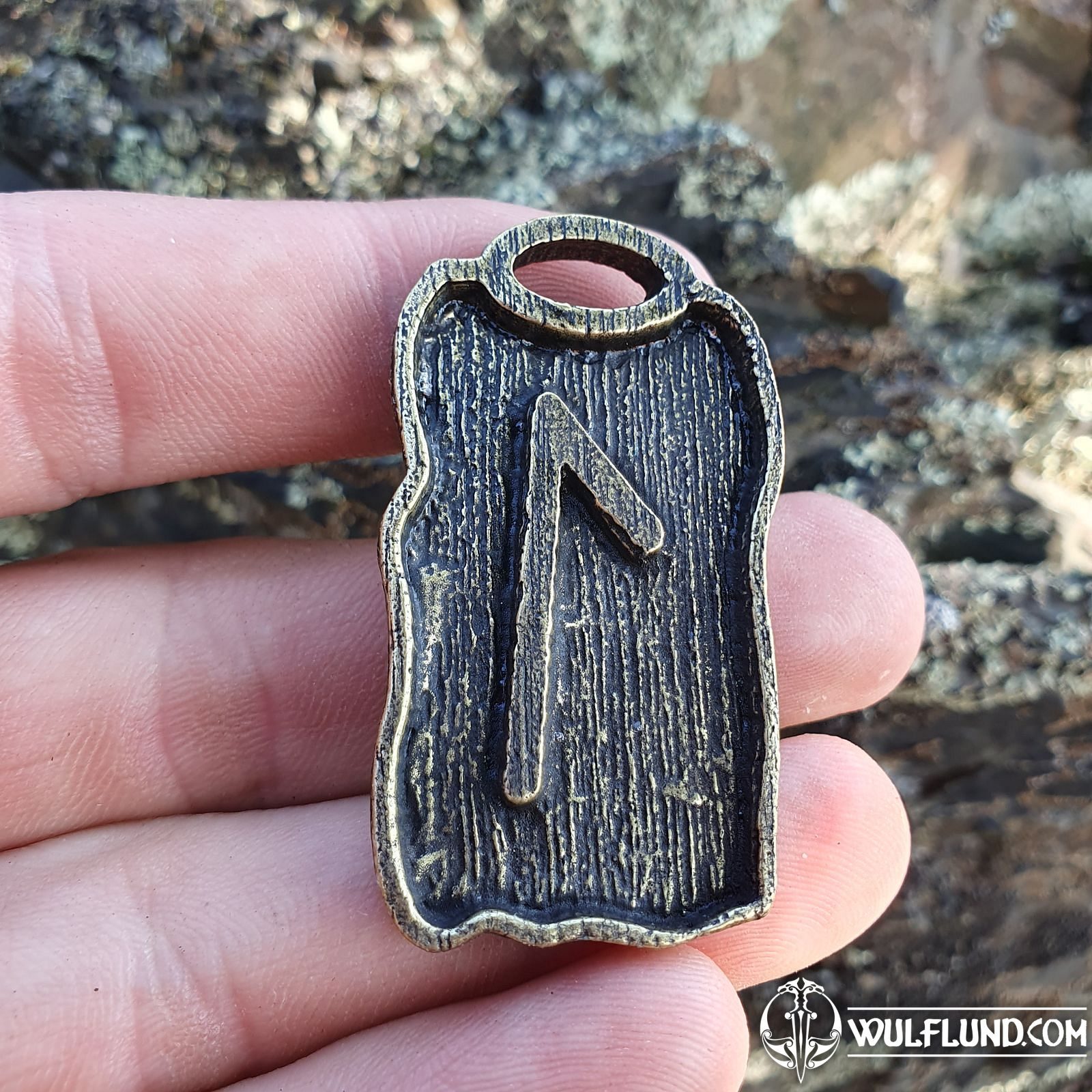 LAGUZ - Rune Pendant zinc ant.brass Drakkaria rune pendants Zinc ...