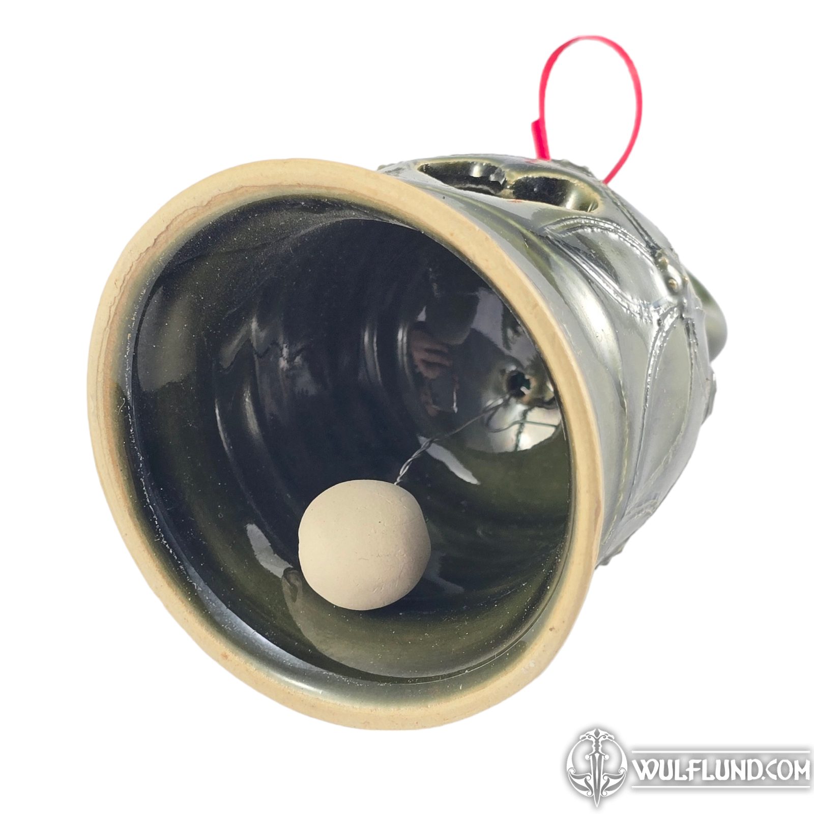 BELL, ceramic, green Traditional Czech ceramics Feasting Wulflund