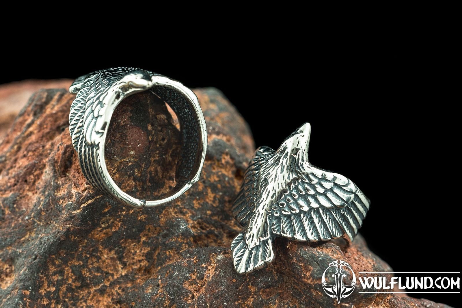 CORVUS, raven, silver ring Drakkaria Rings Silver jewellery Wulflund