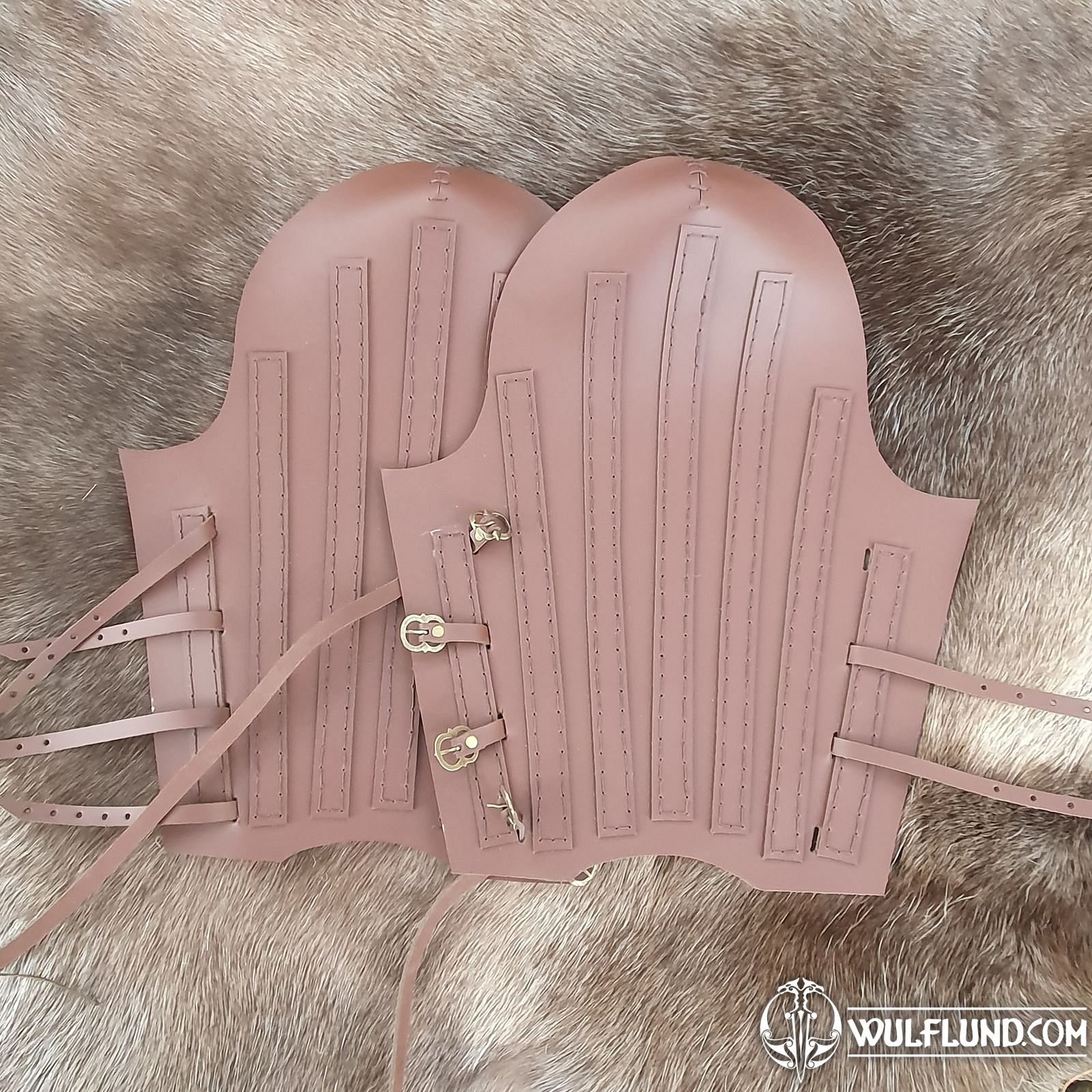 LEATHER LEG GUARDS with slats Dragnor Leather Armour Armour Wulflund