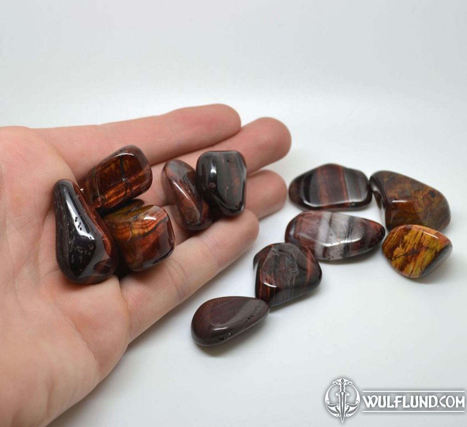 Tumbled Iron Bull's Eye getrommelte Steine Moldavite, Mineralien ...