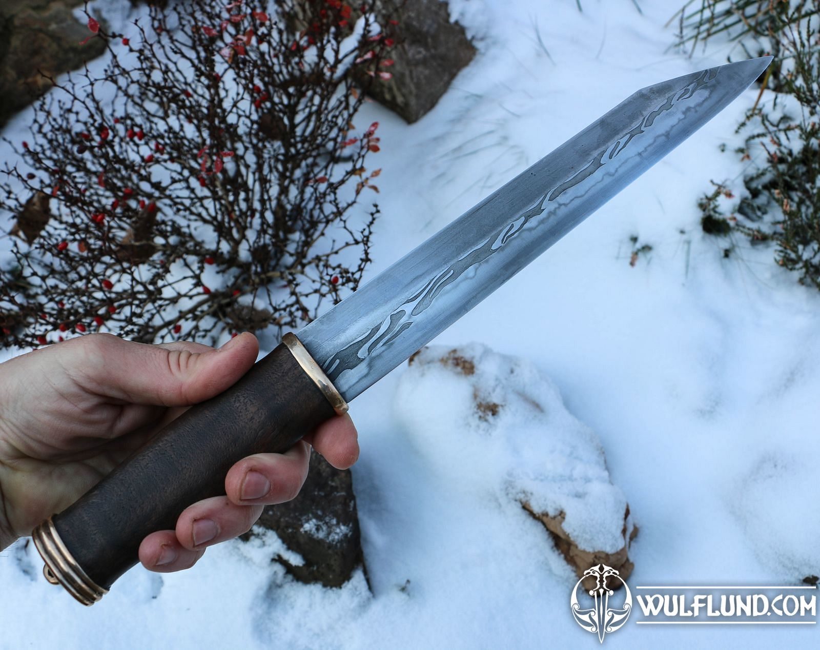 NJÖRD, sax, damascus steel Drakkaria Damascus steel knives Knives ...