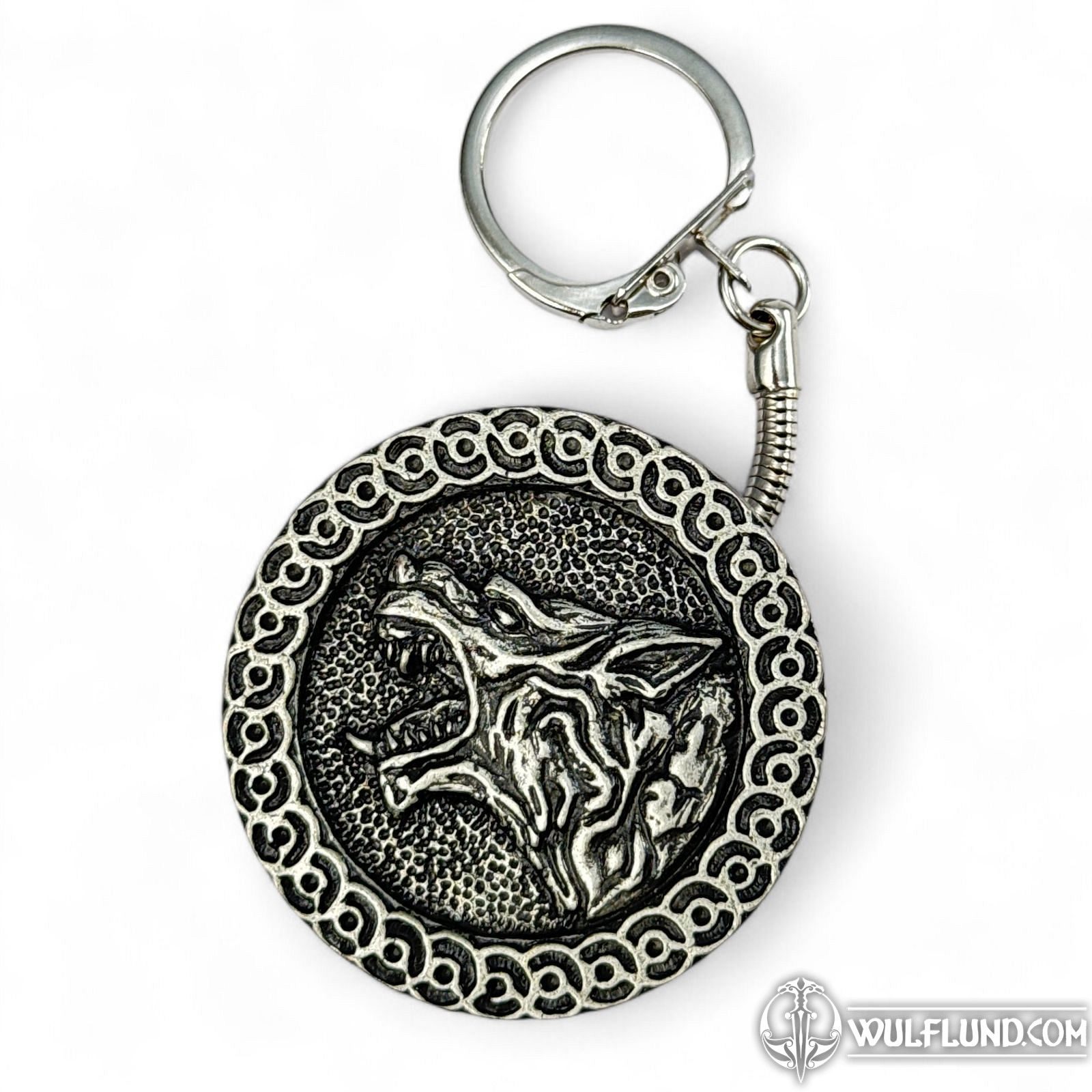 Slavic wolf keychain, zinc antique silver Drakkaria keychains Jewellery ...