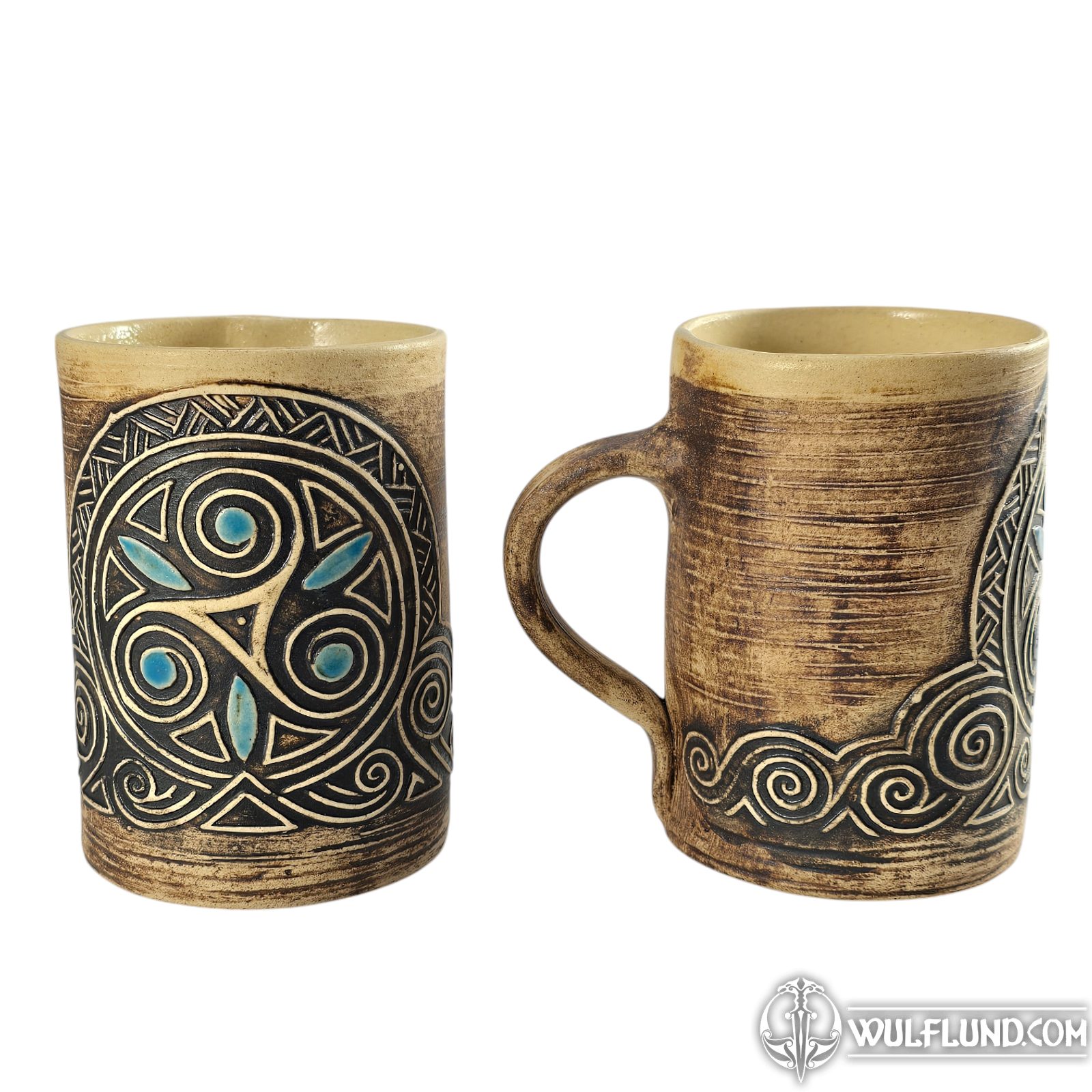 Celtic Triskel, ceramic mug Traditional Czech ceramics Feasting Wulflund