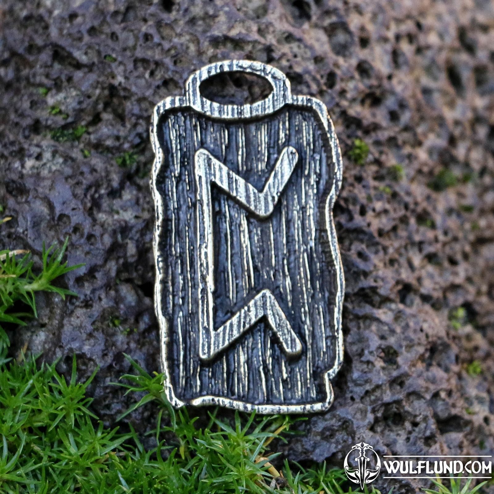 PERTHRO - Rune Pendant, zinc ant.brass Drakkaria rune pendants Zinc ...