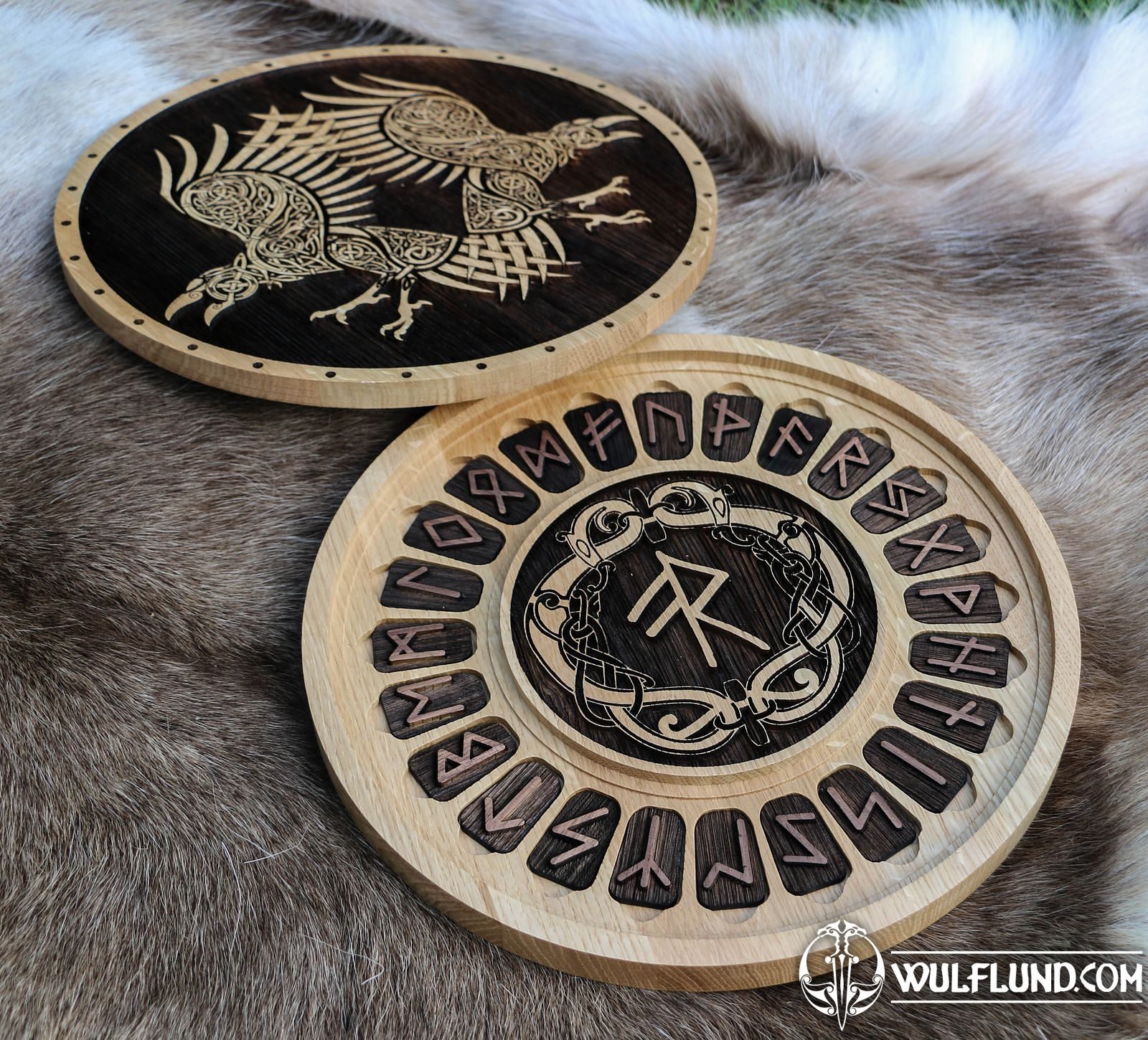 HUGINN and MUNINN - WOODEN RUNES FUTHARK SET Kadlus Runes Magic, Home ...