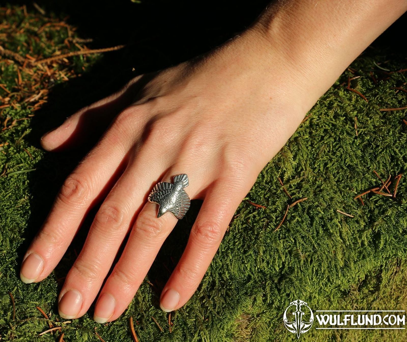 CORVUS, raven, silver ring Drakkaria Rings Silver jewellery Wulflund
