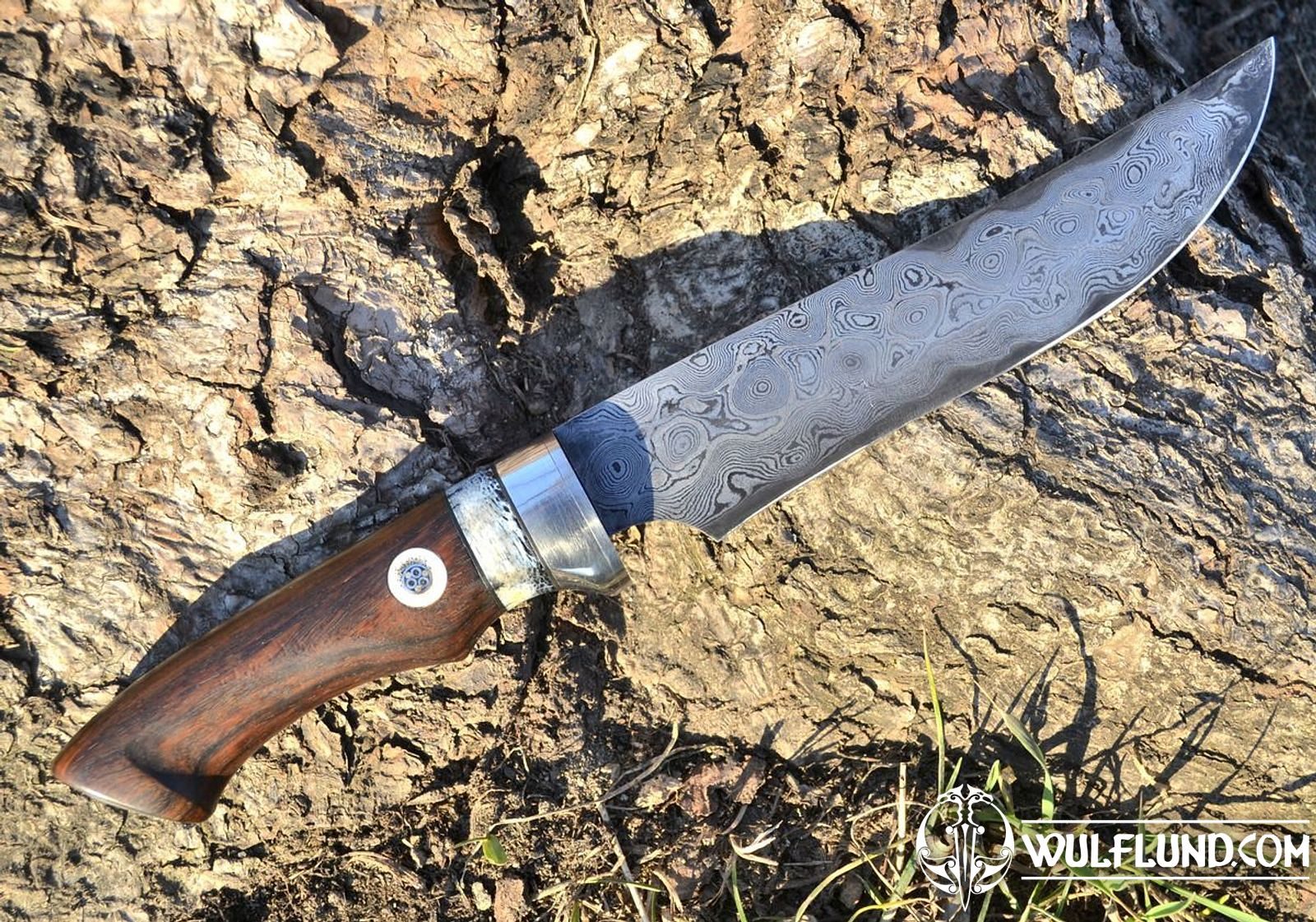 damascus steel knife with meteorite Wulflund