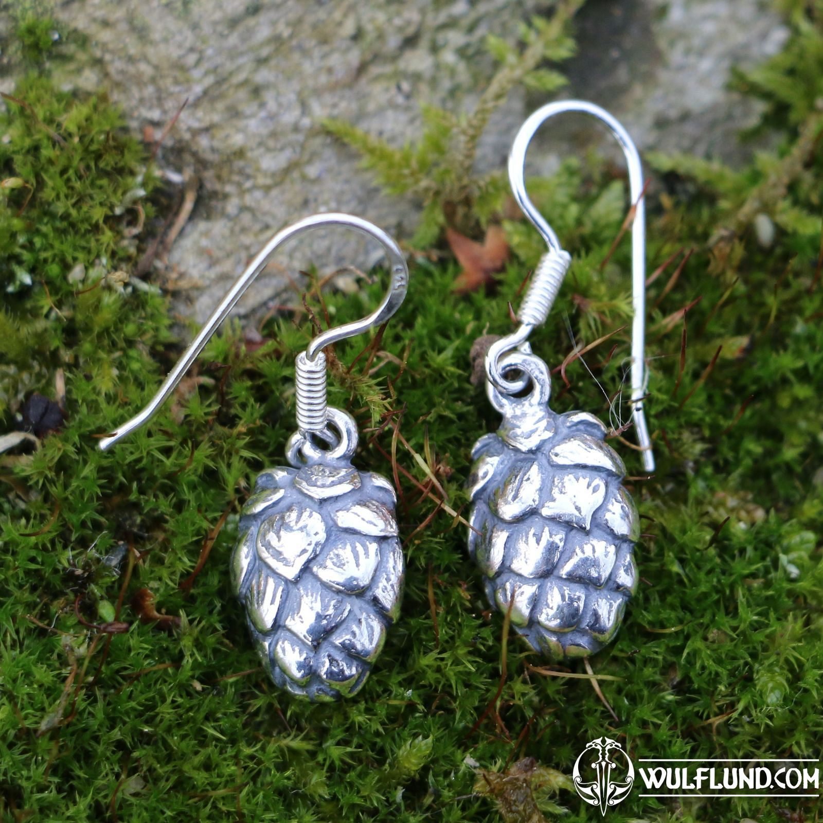 HOPS - Hop Cone, earrings, silver Drakkaria Earrings Silver jewellery ...