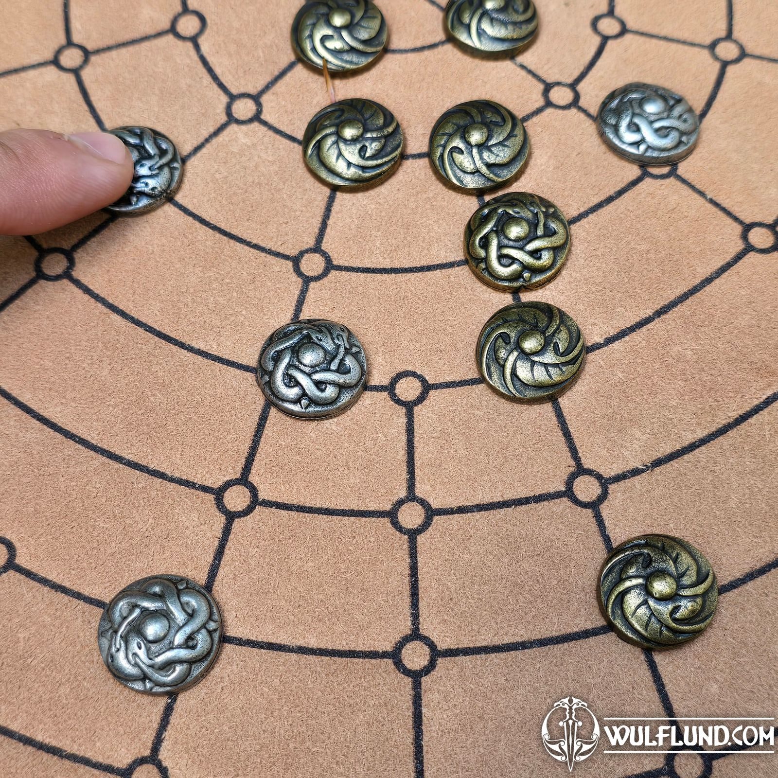 27 + 27 + 1 playing stones for FIDCHELL Celtic board game, ERIN version ...