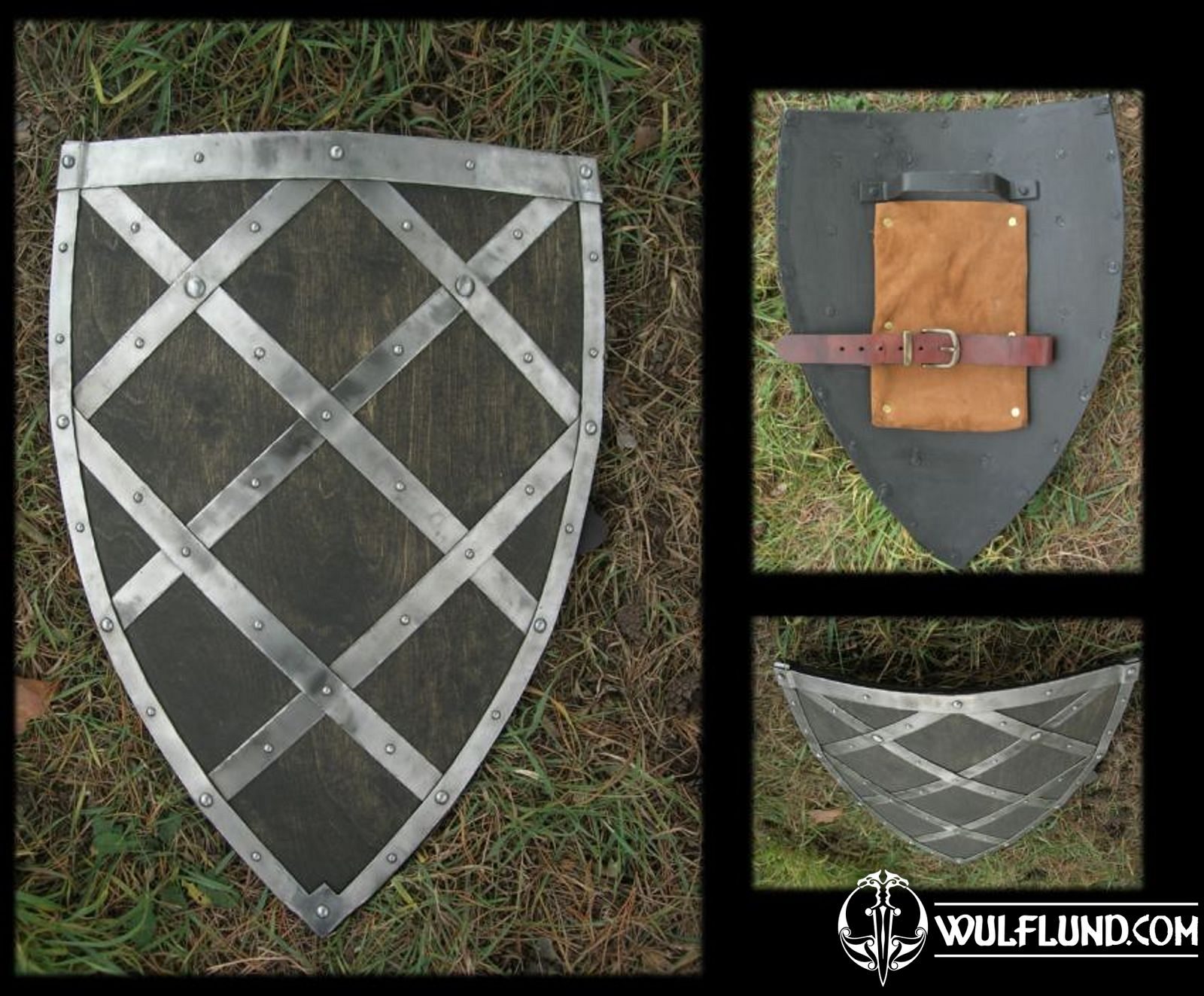 ARMOURED WOODEN GOTHIC SHIELD - battle ready Wulflund