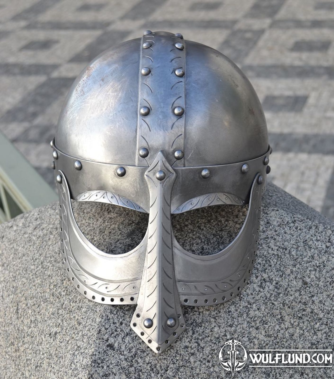 EINAR VIKING HELMET, decorated face mask 1.5mm Viking Helmets Helmets ...