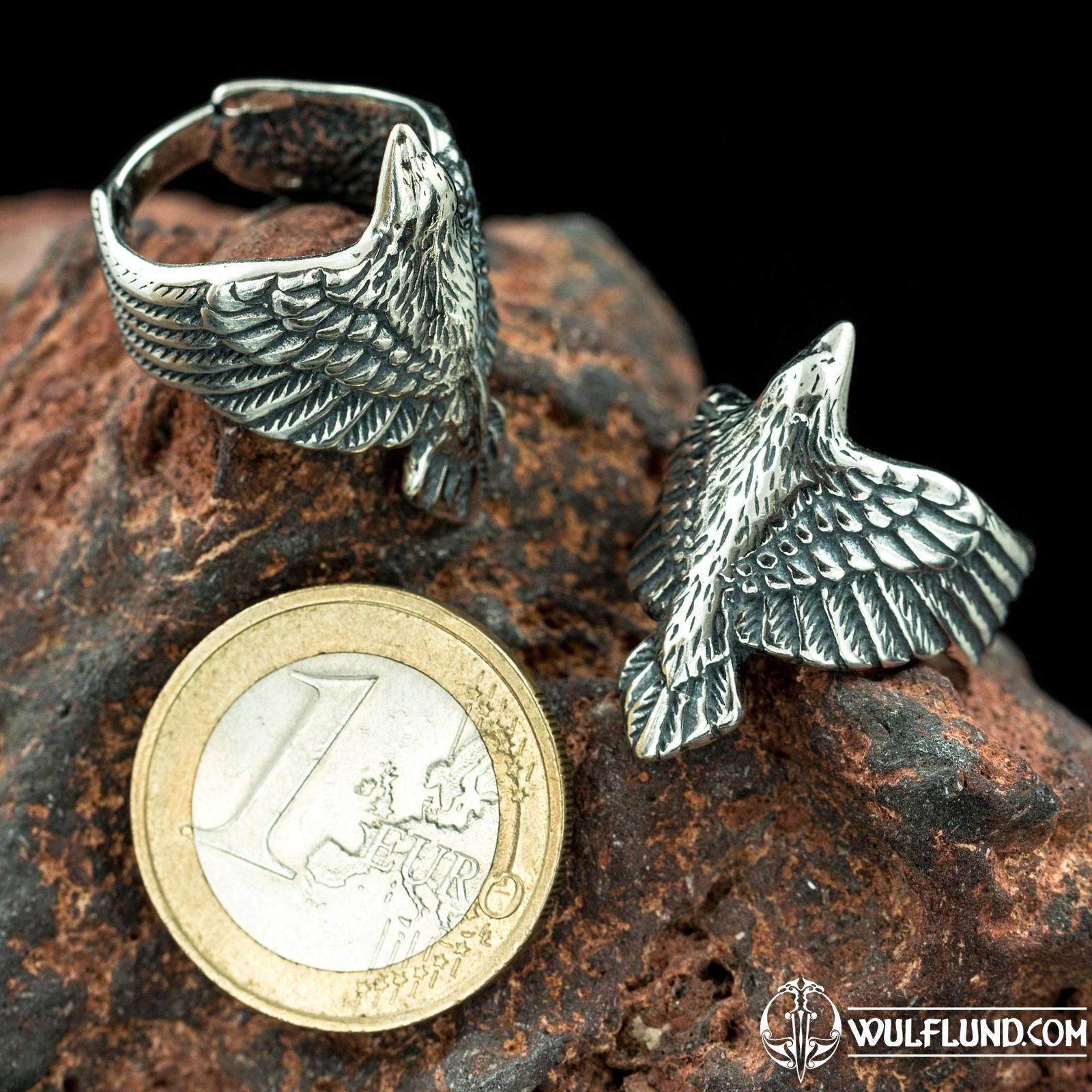CORVUS, raven, silver ring Drakkaria Rings Silver jewellery Wulflund