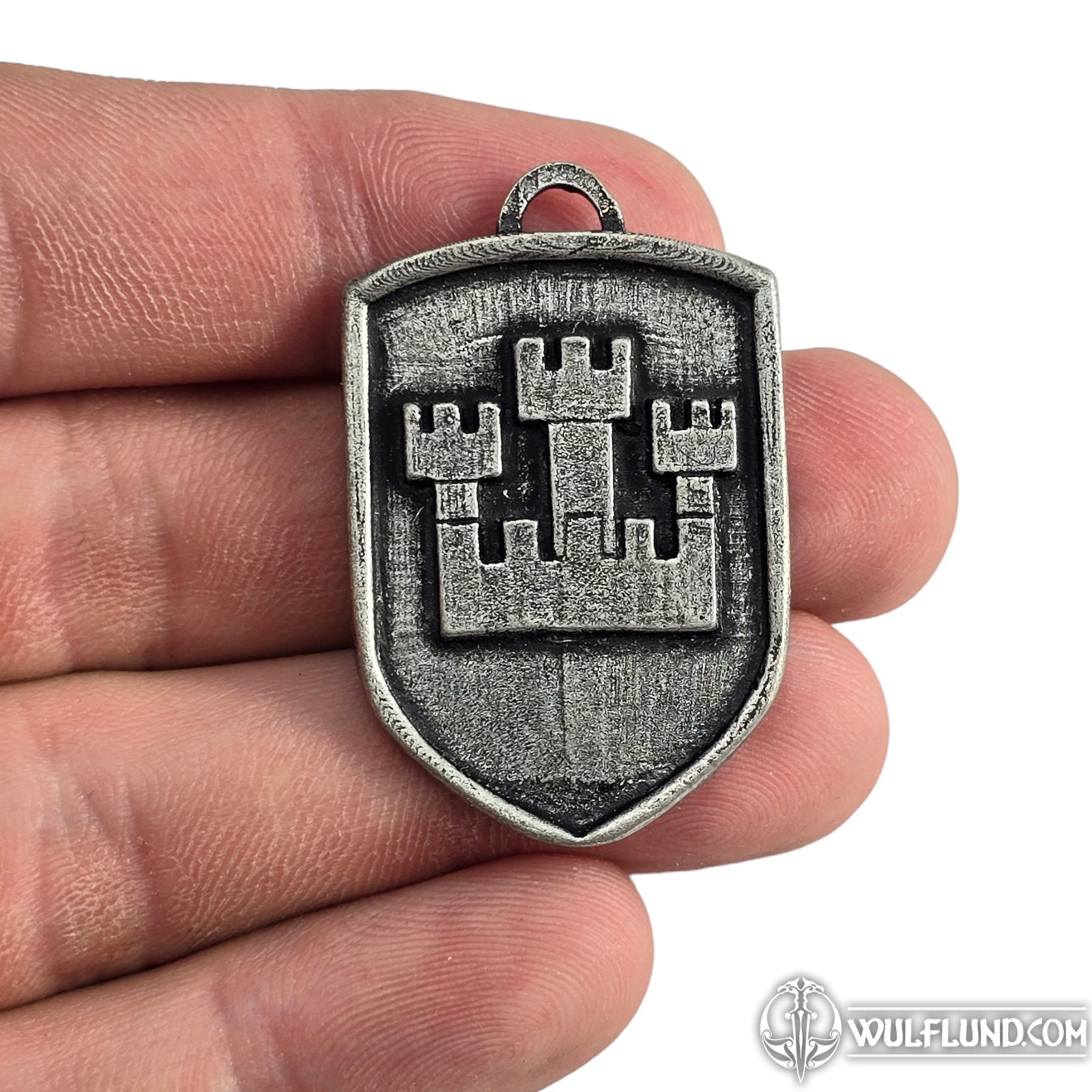 PRAGUE, medieval coat of arms in shield, 14th century, zinc Drakkaria ...