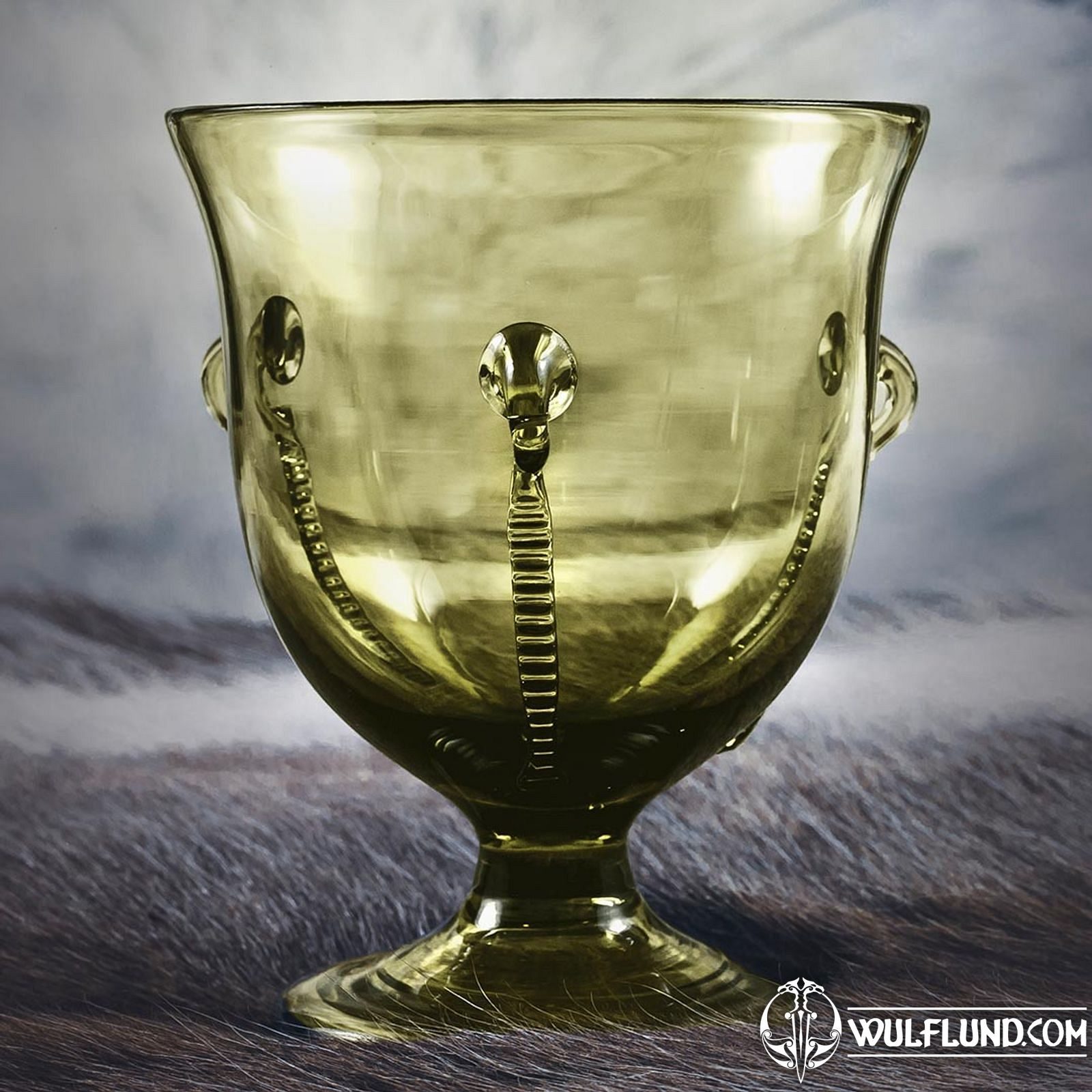 GOBLET, THESSALONIKI, Greece VIII. century historical glass Feasting ...