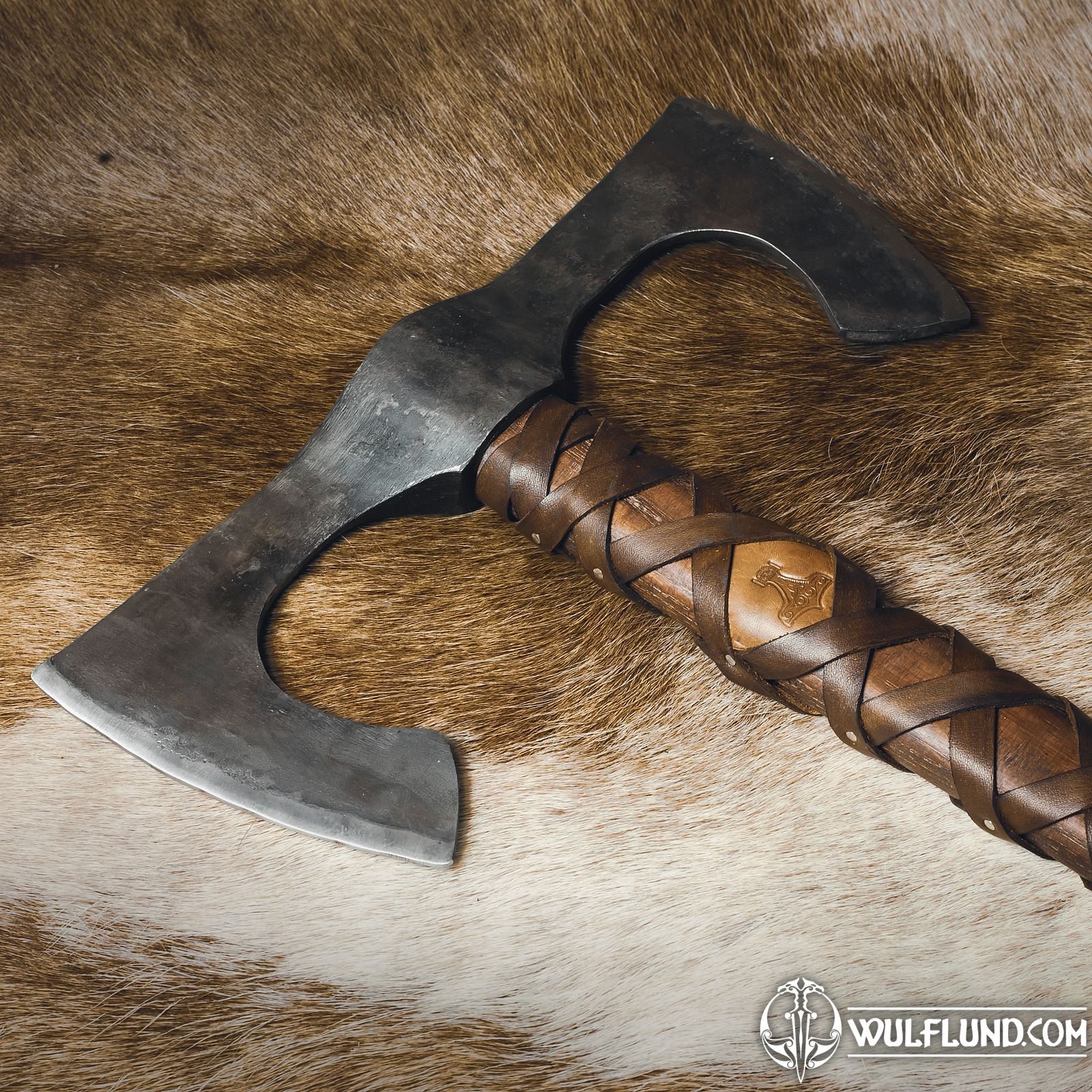 ÁSEGIR, Barbarian Double Blade Axe Drakkaria Axes Weapons Wulflund