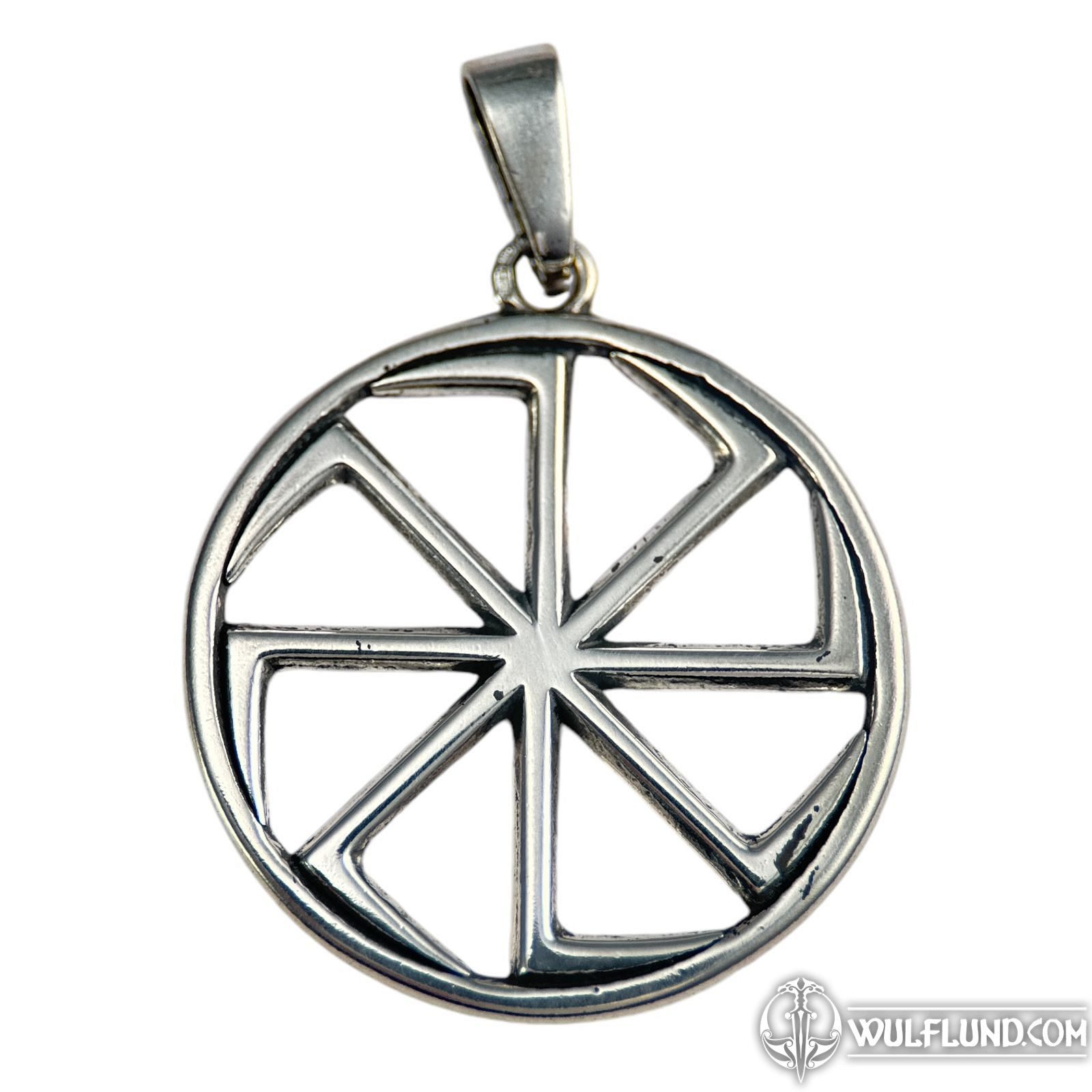 SILVER KOLOVRAT, SLAVIC SUN WHEEL KOLOWRAT SLAWA Wulflund
