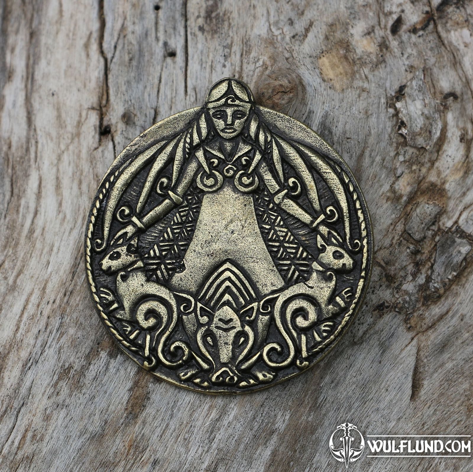 FREYA Viking Pendant zinc, antique brass Drakkaria All pendants, our ...