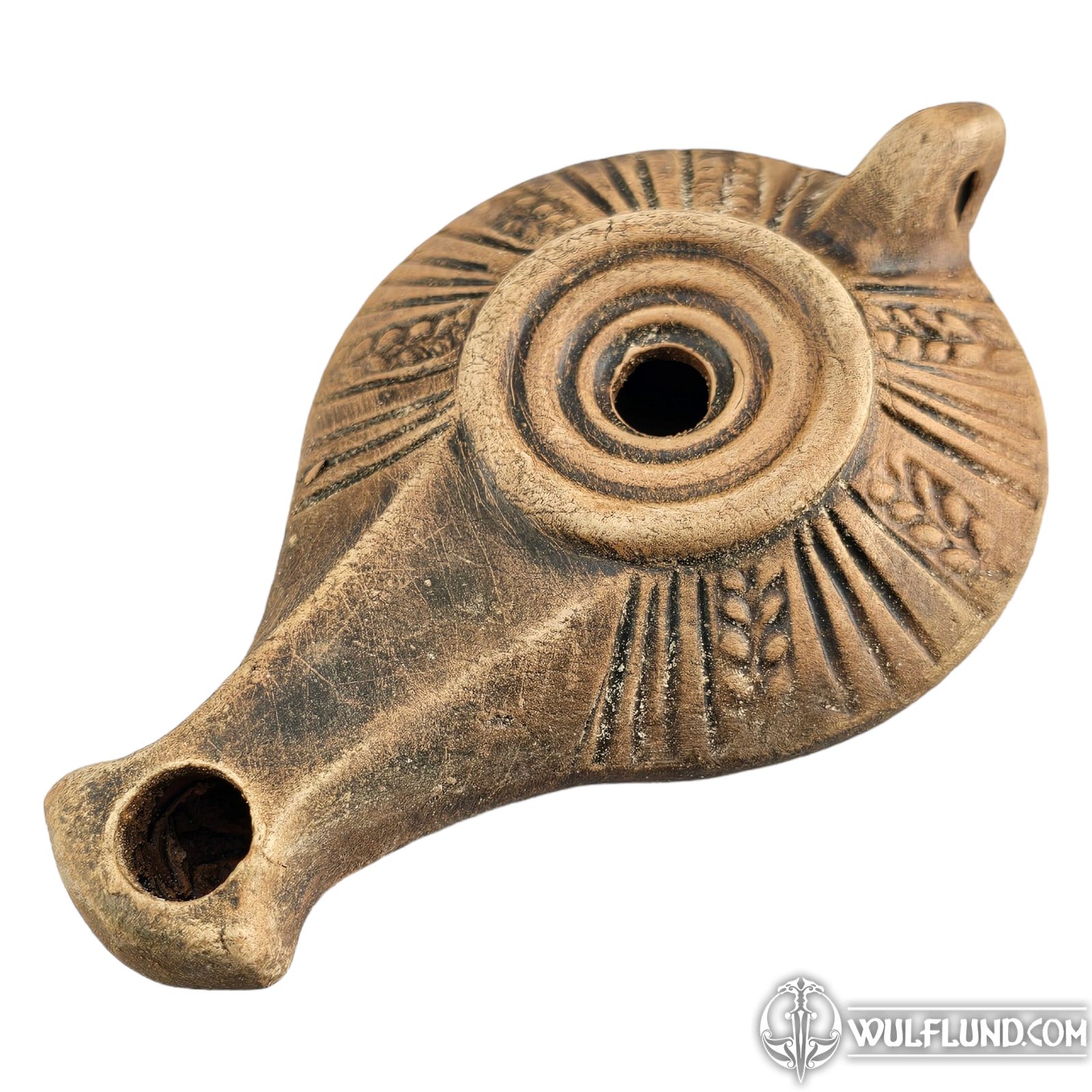 ROMAN OIL LAMP, Republican, lantern historical ceramics Feasting Wulflund