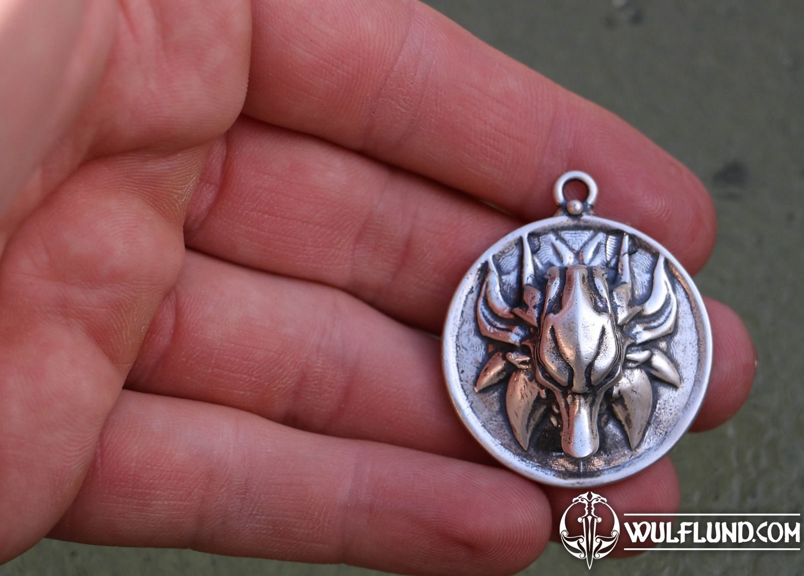 SLAVIC WOLF amulet, silver 925, 23g Drakkaria pendants Silver jewellery ...