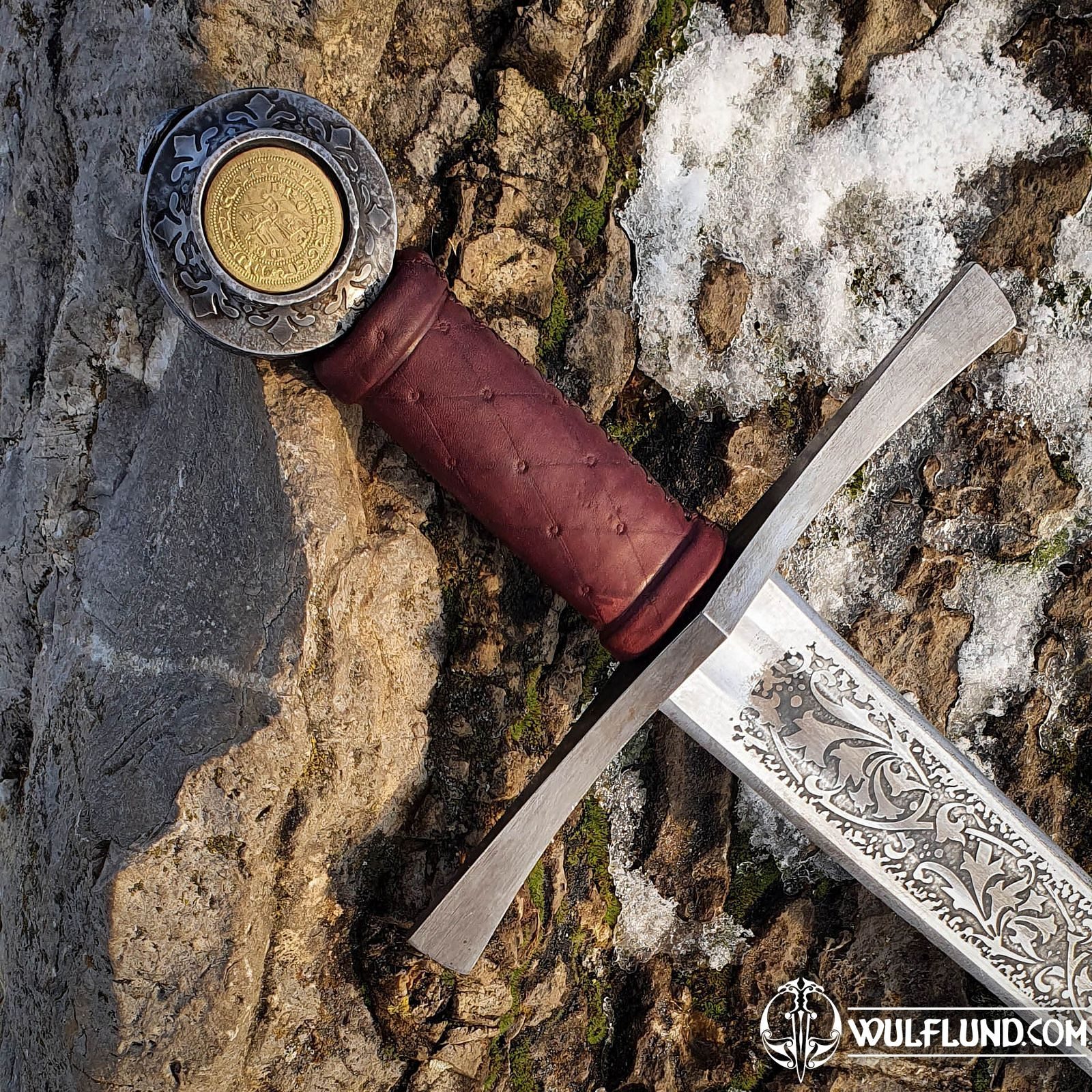 FLORAL ONE-HANDED SWORD etched FULL TANG, sharp Arma Epona Medieval ...