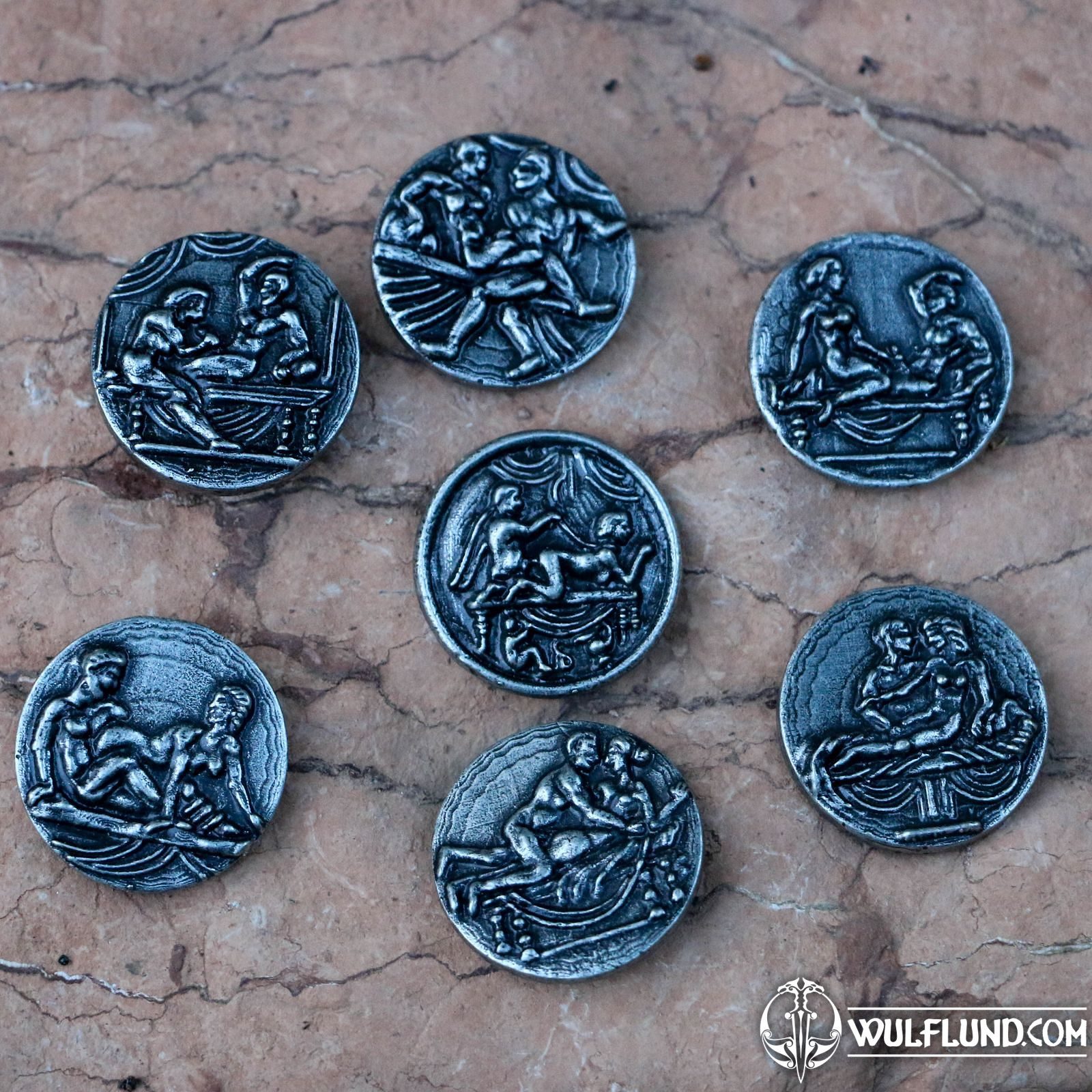 7 DAYS OF PLEASURE erotic coins set and pouch - Pompeii Drakkaria ...