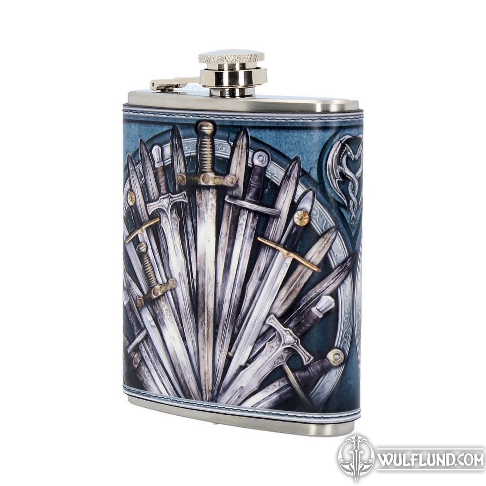 Medieval Sword Hip Flask 7oz bottles, hip flasks Leather Products Wulflund