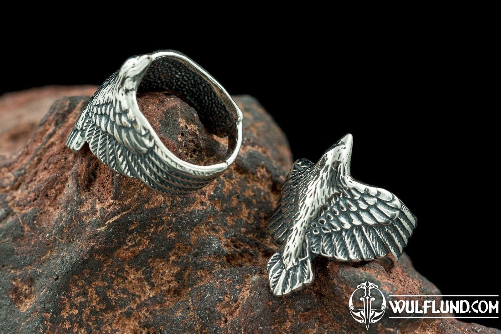 CORVUS, raven, silver ring Drakkaria Rings Silver jewellery Wulflund