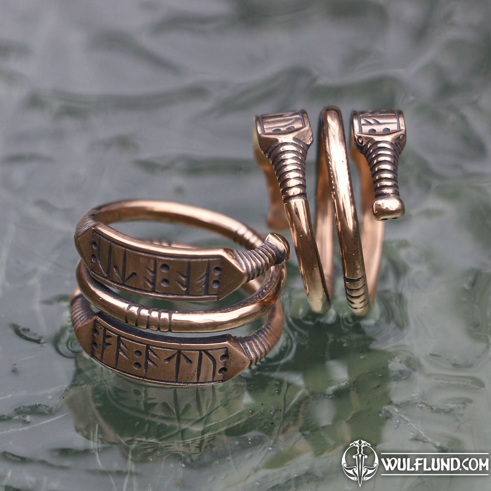 WEALTH - Viking rune ring, bronze Drakkaria Rings Bronze jewellery ...