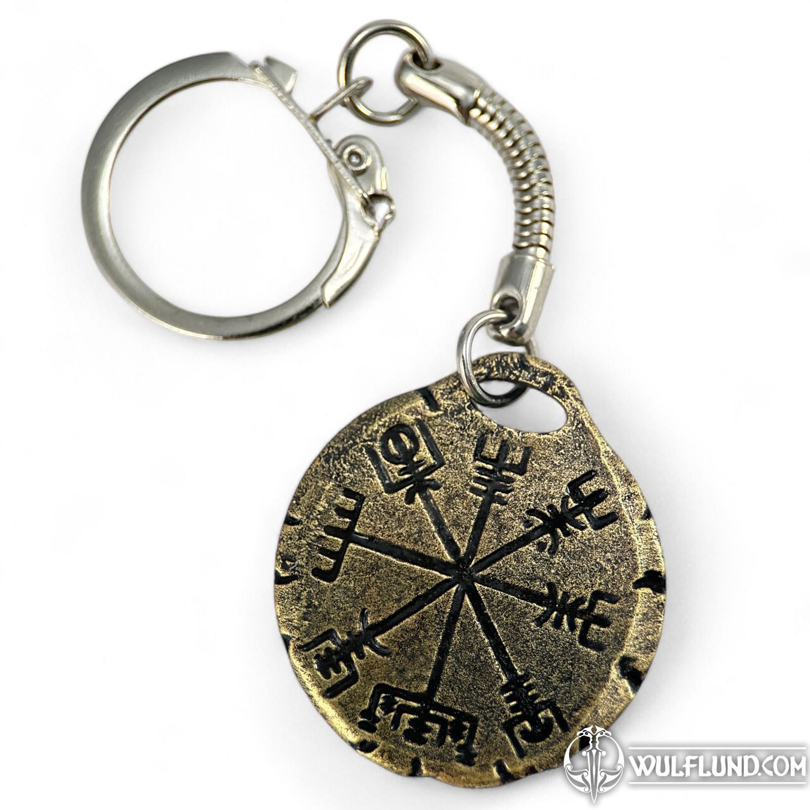 Vegvisir key ring, zinc old brass Drakkaria keychains Jewellery Wulflund