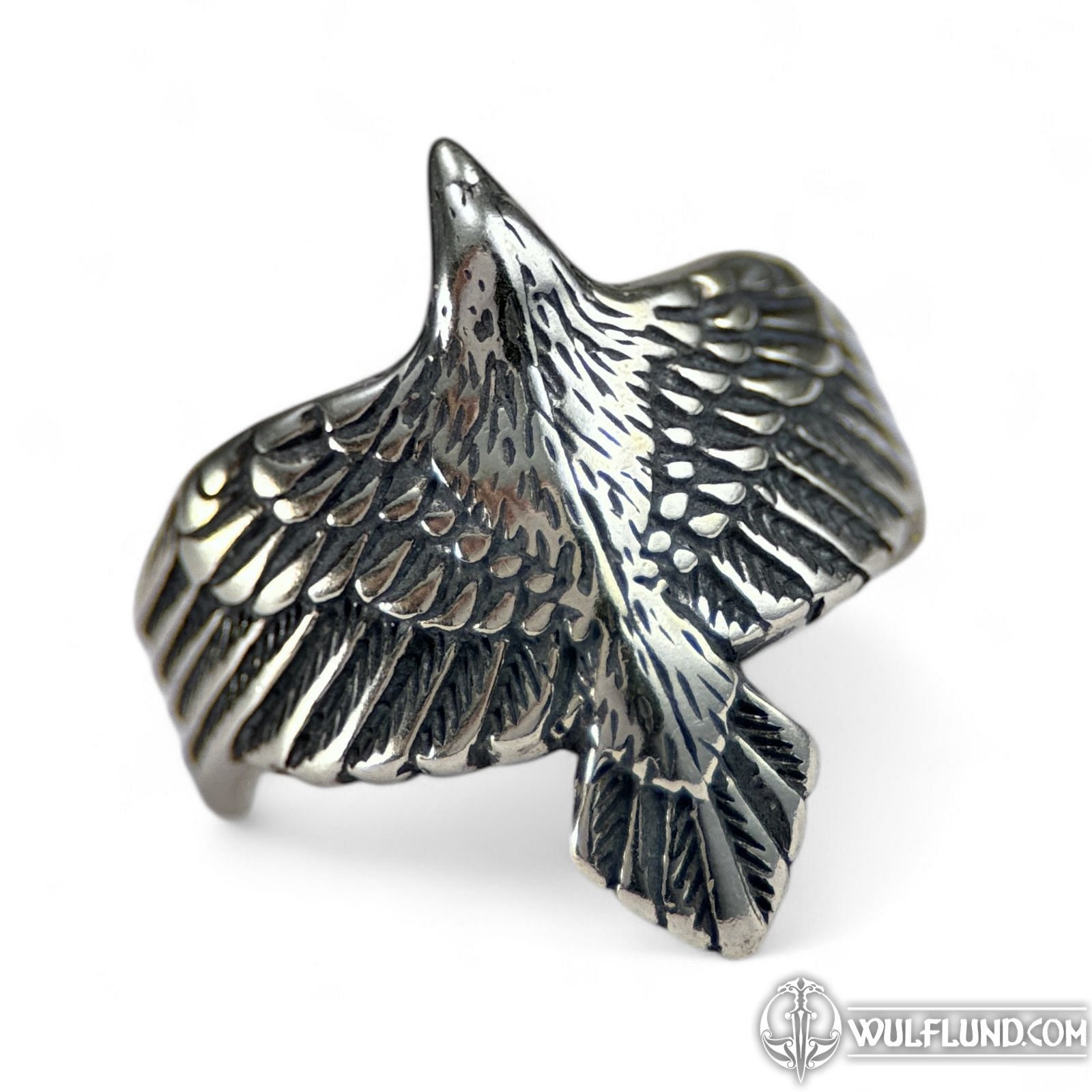 CORVUS, raven, silver ring Drakkaria Rings Silver jewellery Wulflund