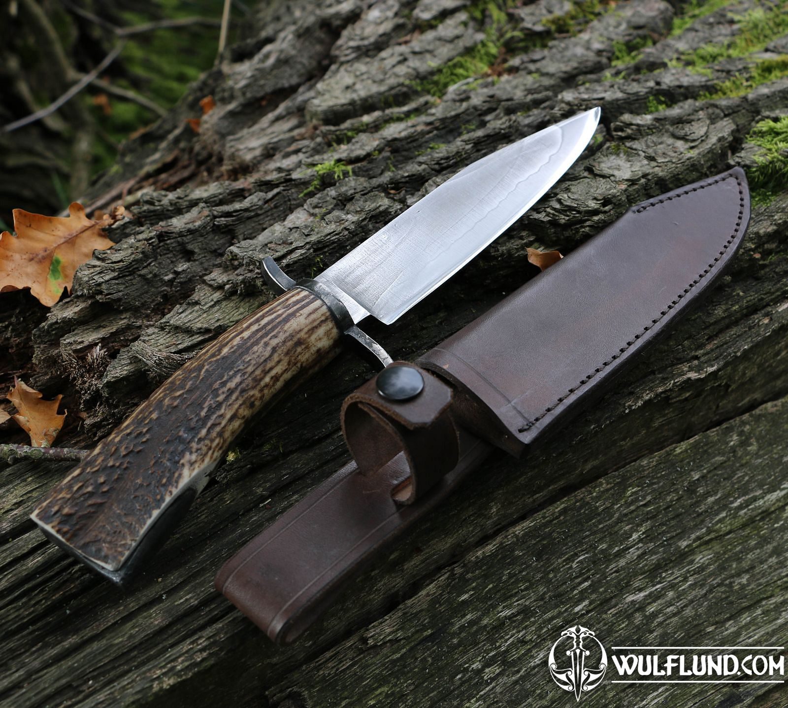 HOLT, Bowie knife with antler, hamon hardening Drakkaria Historical ...