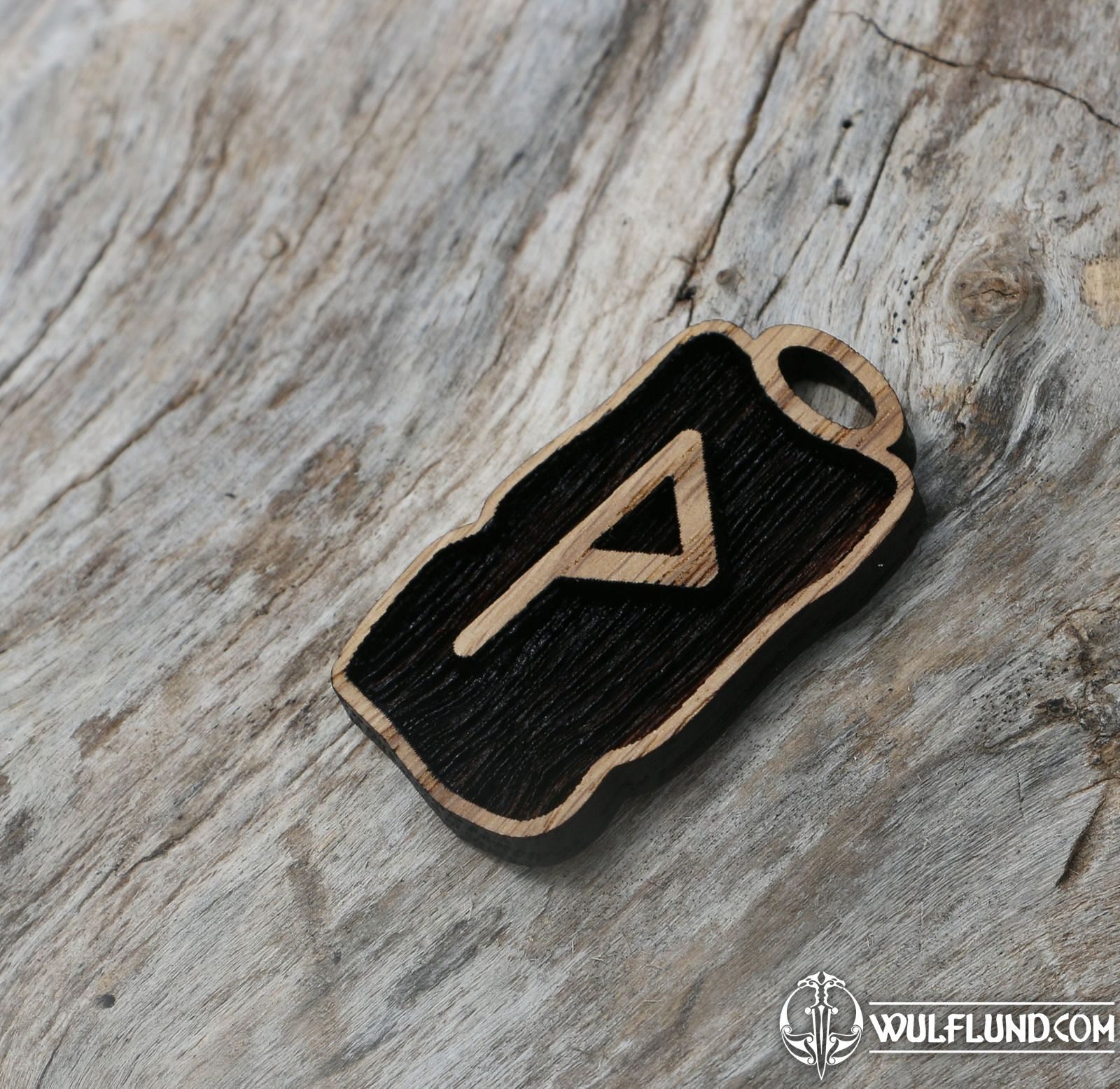 WUNJO - Rune - Futhark, Wood Kadlus rune pendants Zinc amulets ...