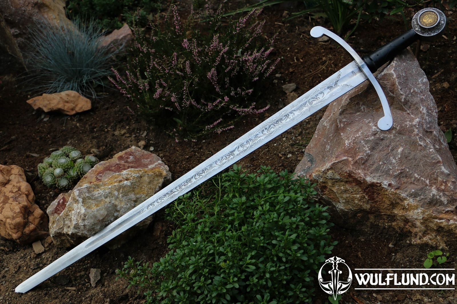 DUM SPIRO SPERO etched single handed SWORD FULL TANG Drakkaria Medieval ...