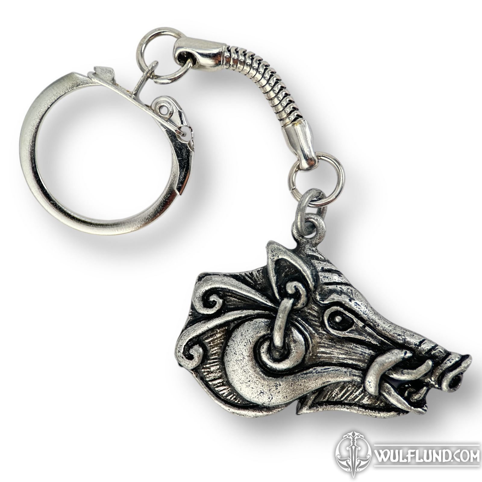Celtic boar key ring, zinc antique silver Drakkaria keychains Jewellery ...