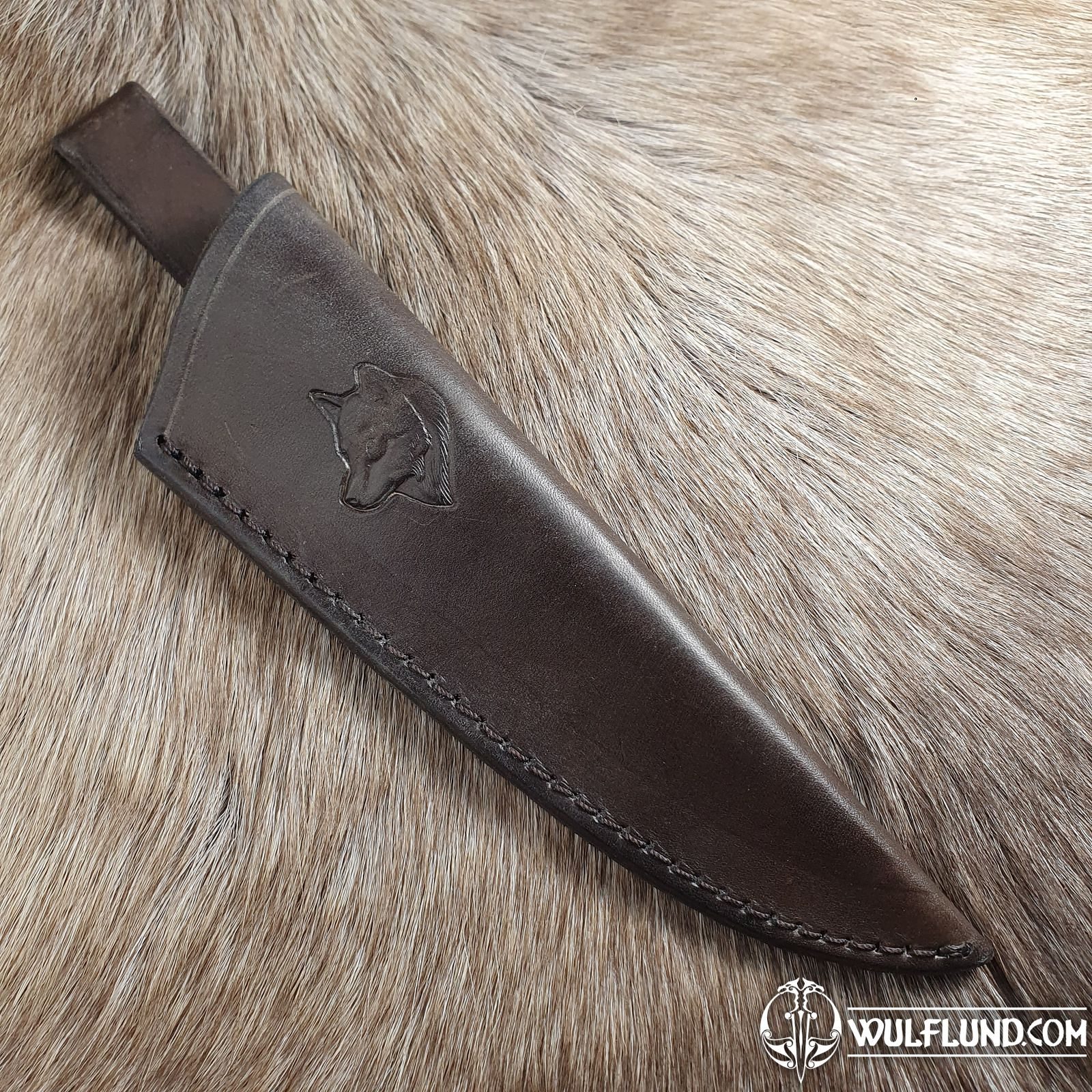 Lederscheidenmesser – Wolf Drakkaria Historische Messer Messer, Waffen ...