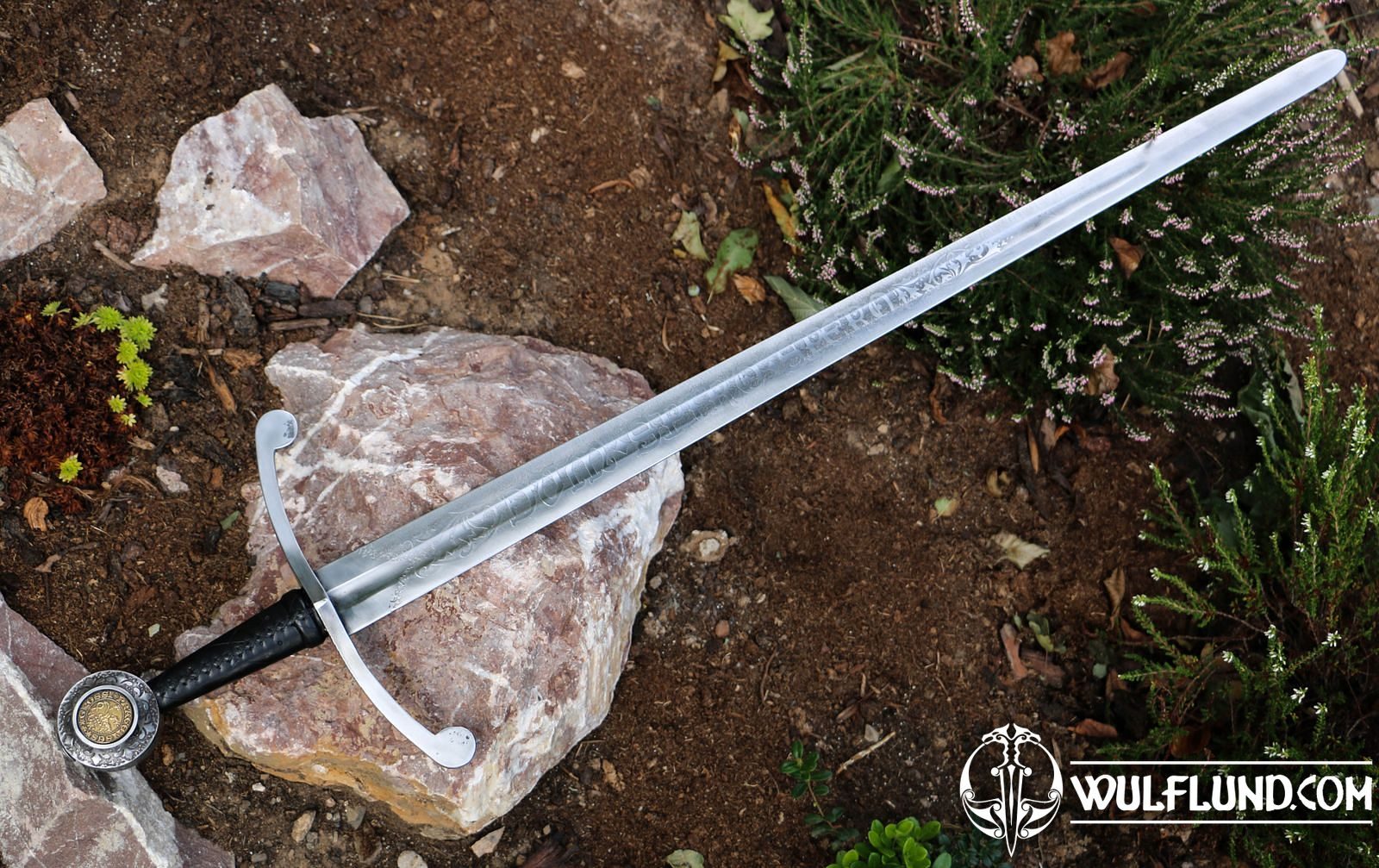 DUM SPIRO SPERO etched single handed SWORD FULL TANG Drakkaria Medieval ...