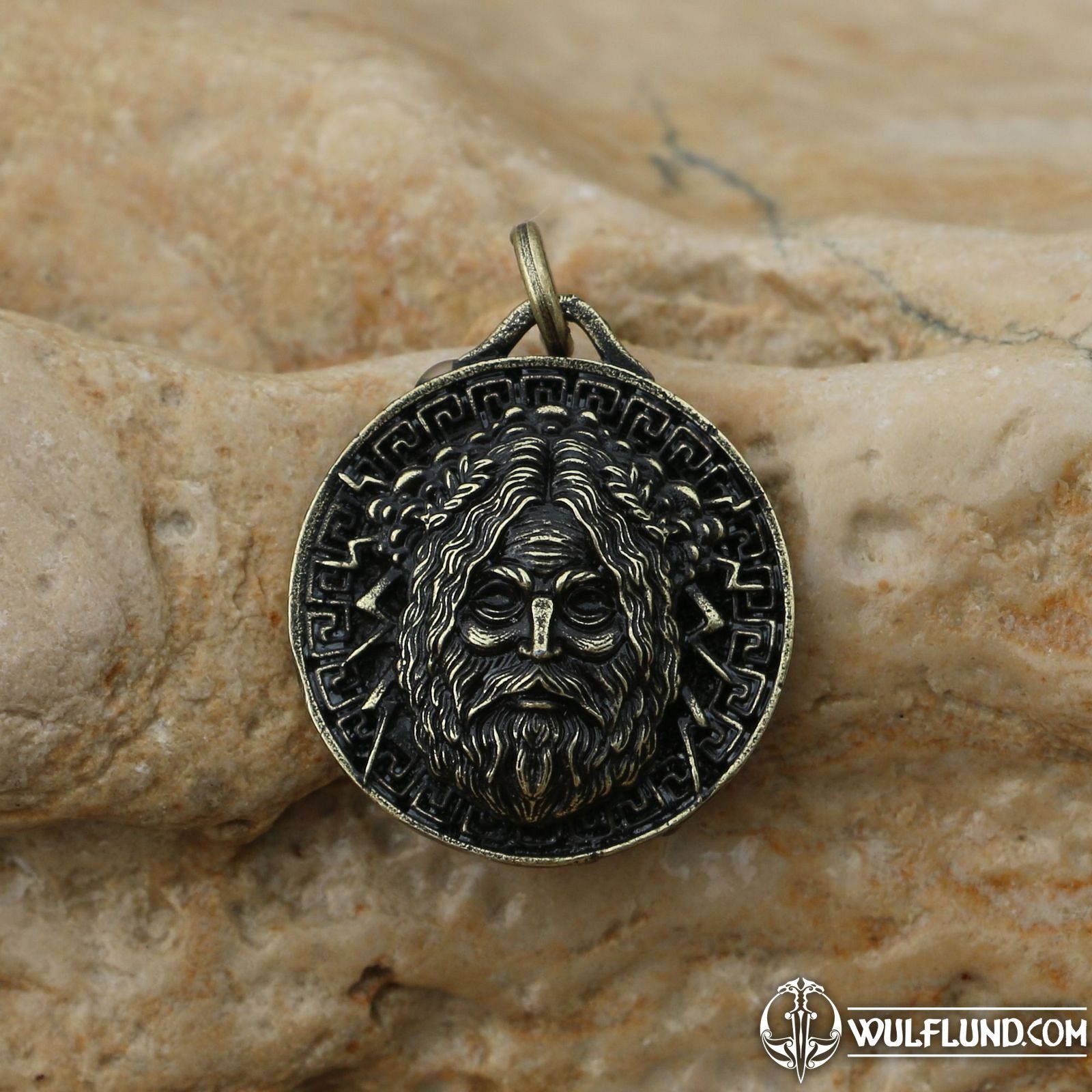 ZEUS, Greek God, pendant, zinc ant.brass Drakkaria All pendants, our ...